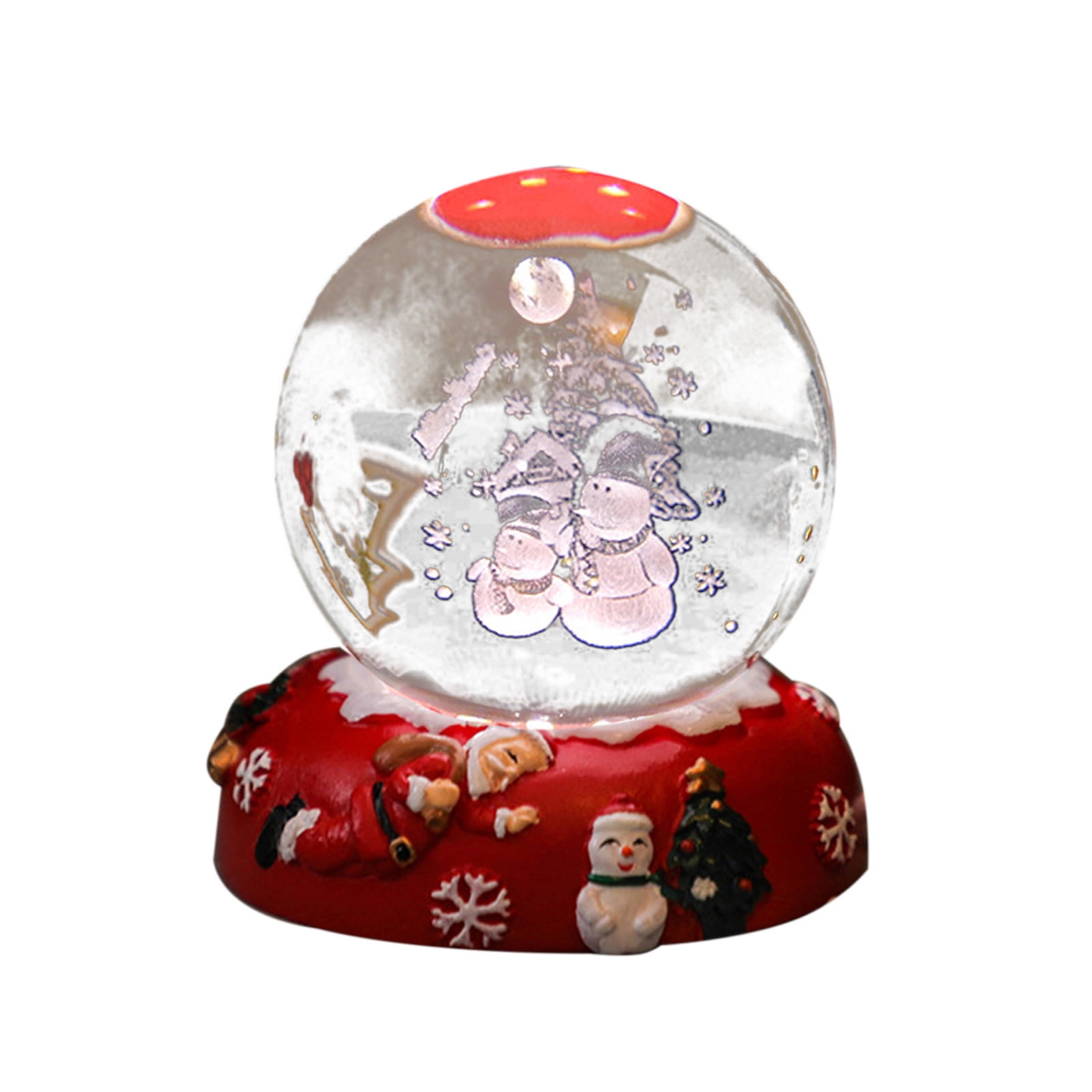 Harlier Christmas Water Snow Globes with Snowflakes, Lighted Base Laser ...