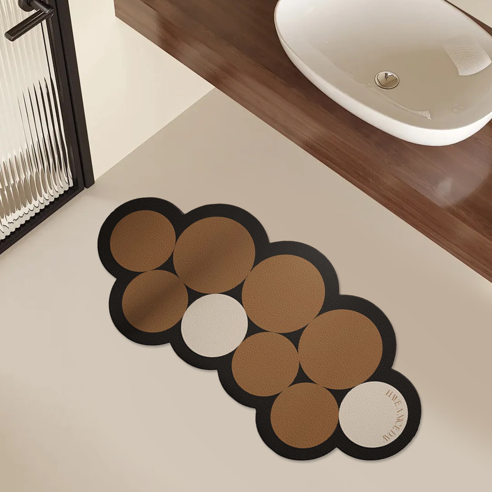 Harlier Curved Bath Mat for Quadrant Shower Cubicle, Corner Shower Mat ...