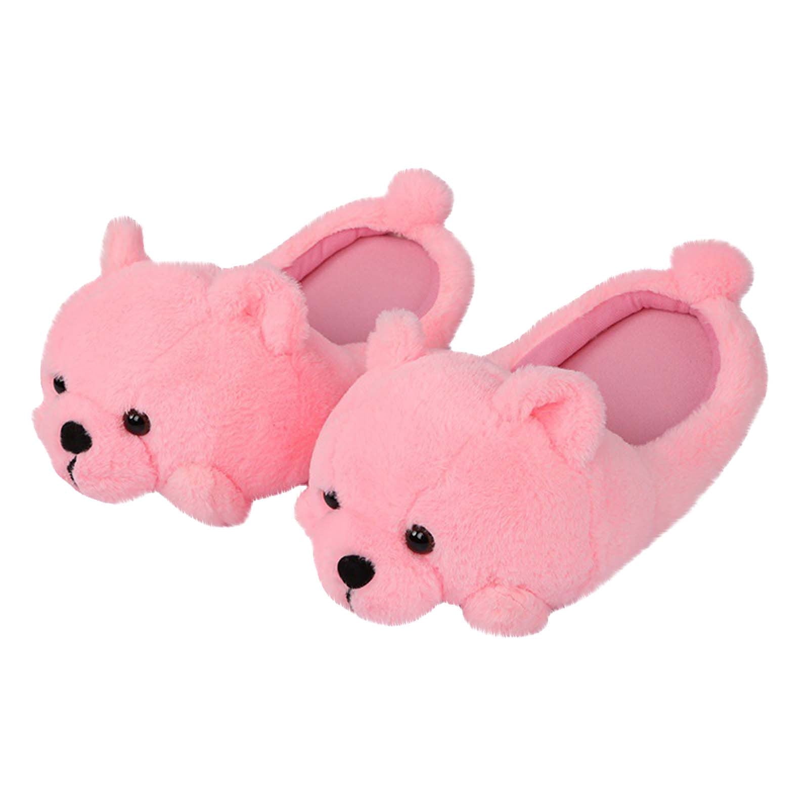 Harlier Cute Bear Cartoon Slippers for Women and Girl, Animal Bear Face ...