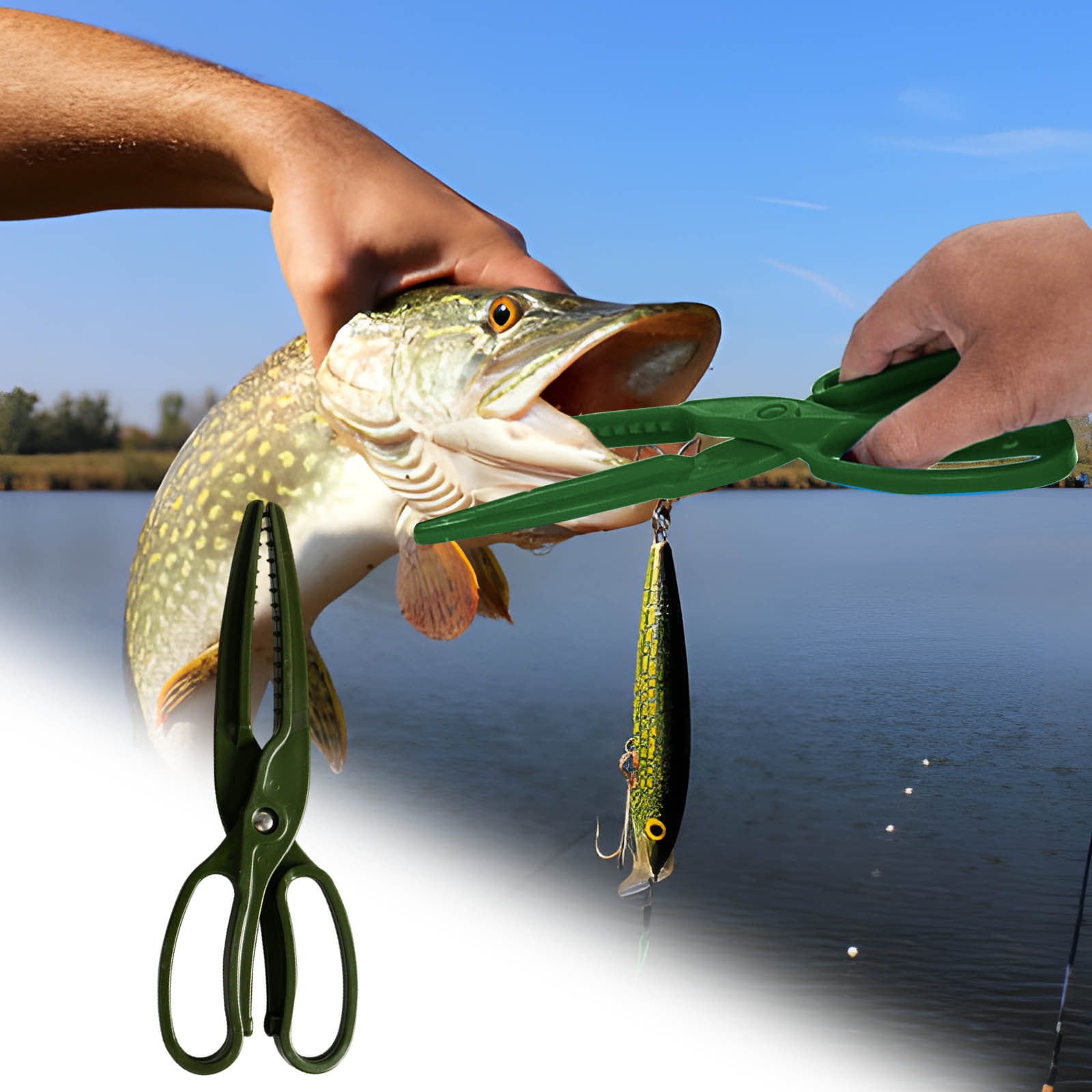 Harlier Fish Scissors Gripper, Plastic Fishing Pliers Catch Fish ...