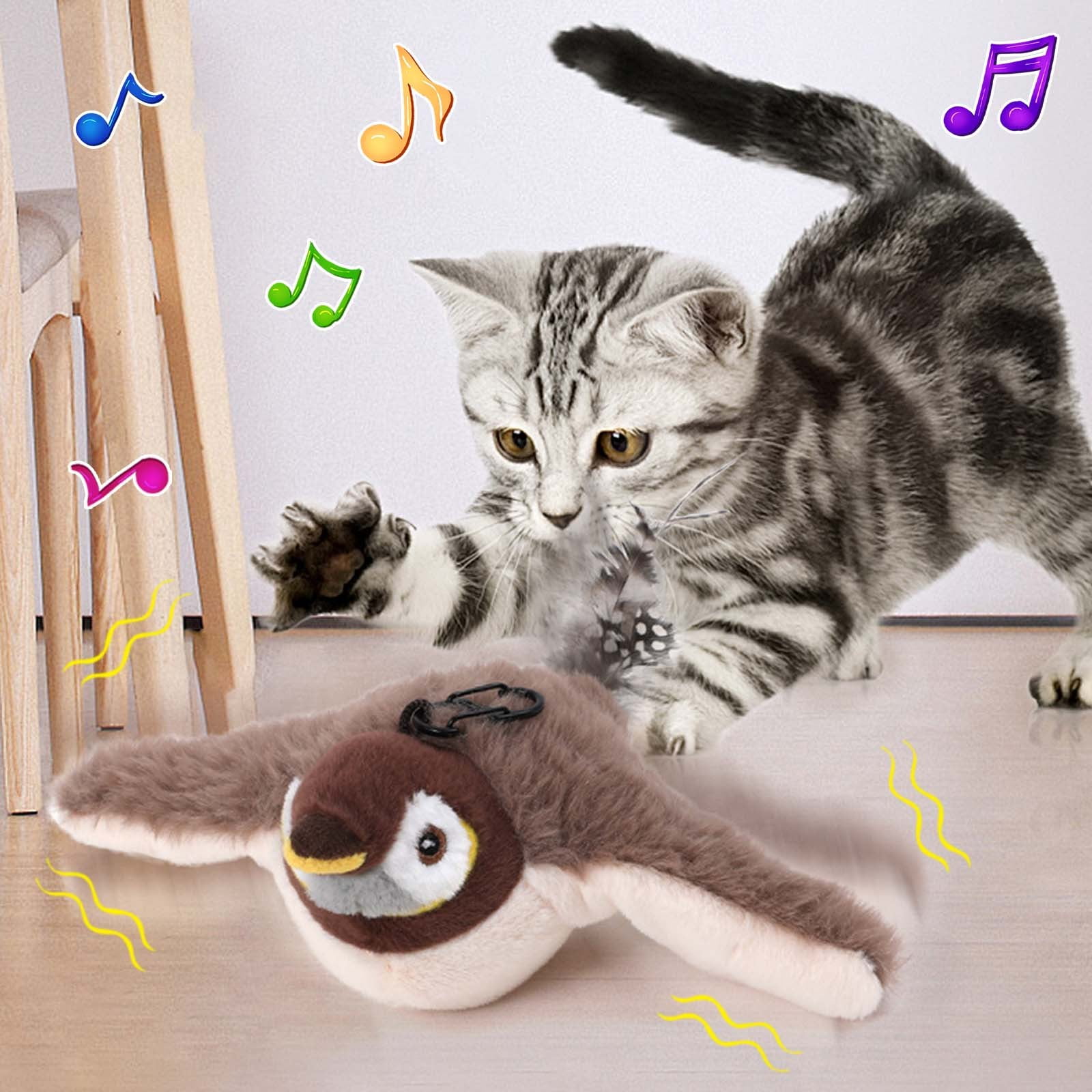 Harlier Flappy Chase Cat Toy, Upgrade Flappy Bird Cat Toy Interactive ...