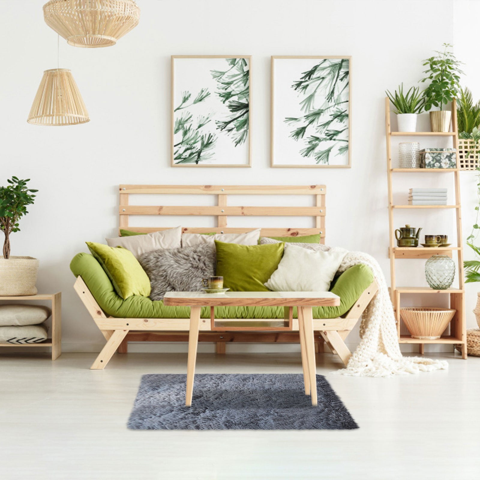 Holloyiver Fluffy Area Rug for Bedroom Living Room, Ultra Soft Shaggy ...