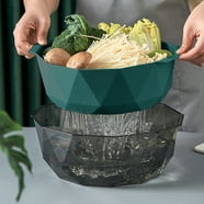 MOQIN Colander Bowl Set of 2, Nesting Large Capacity Plastic Food ...