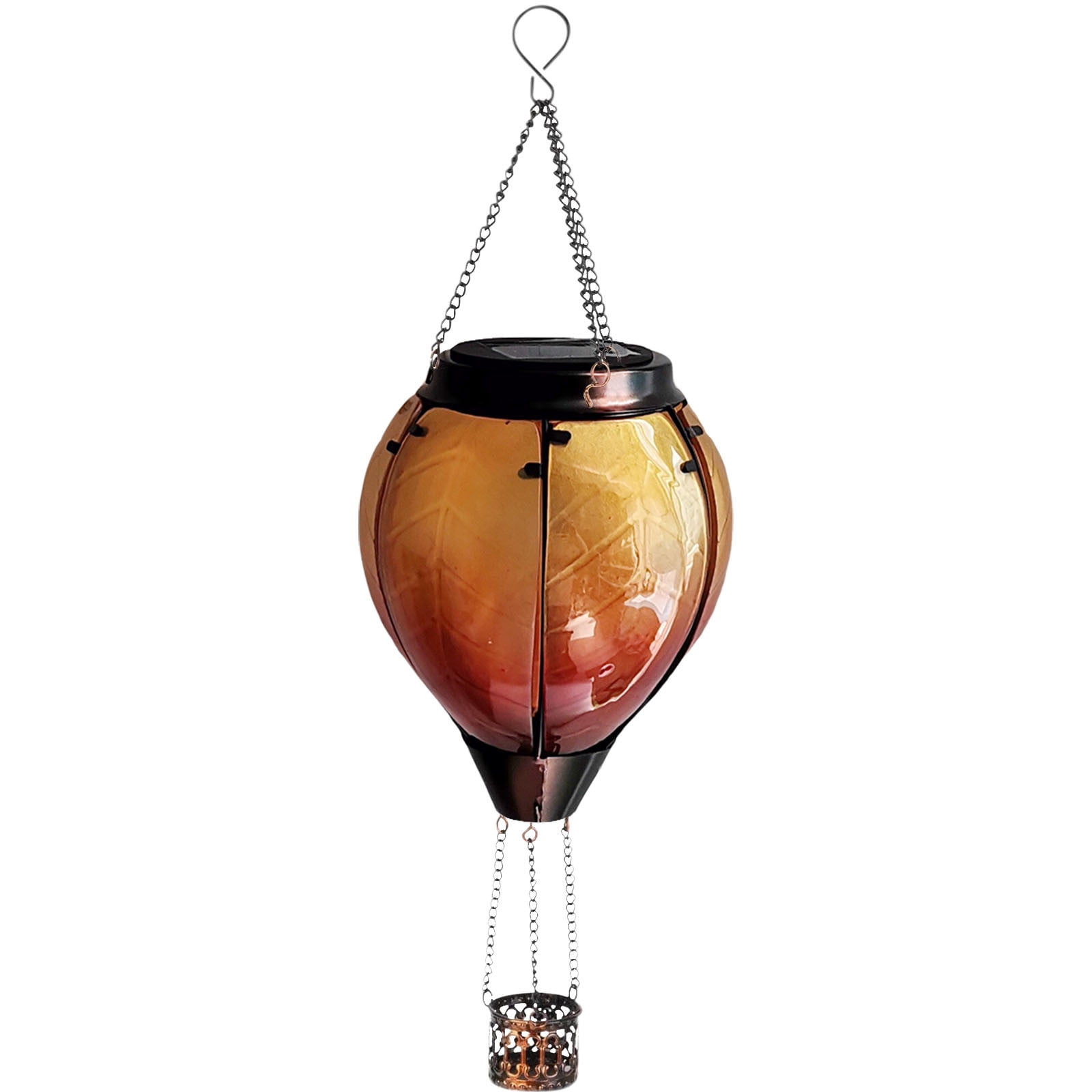 Harlier Hot Air Balloon Solar Lantern with Candle Holder, Solar Hot Air ...