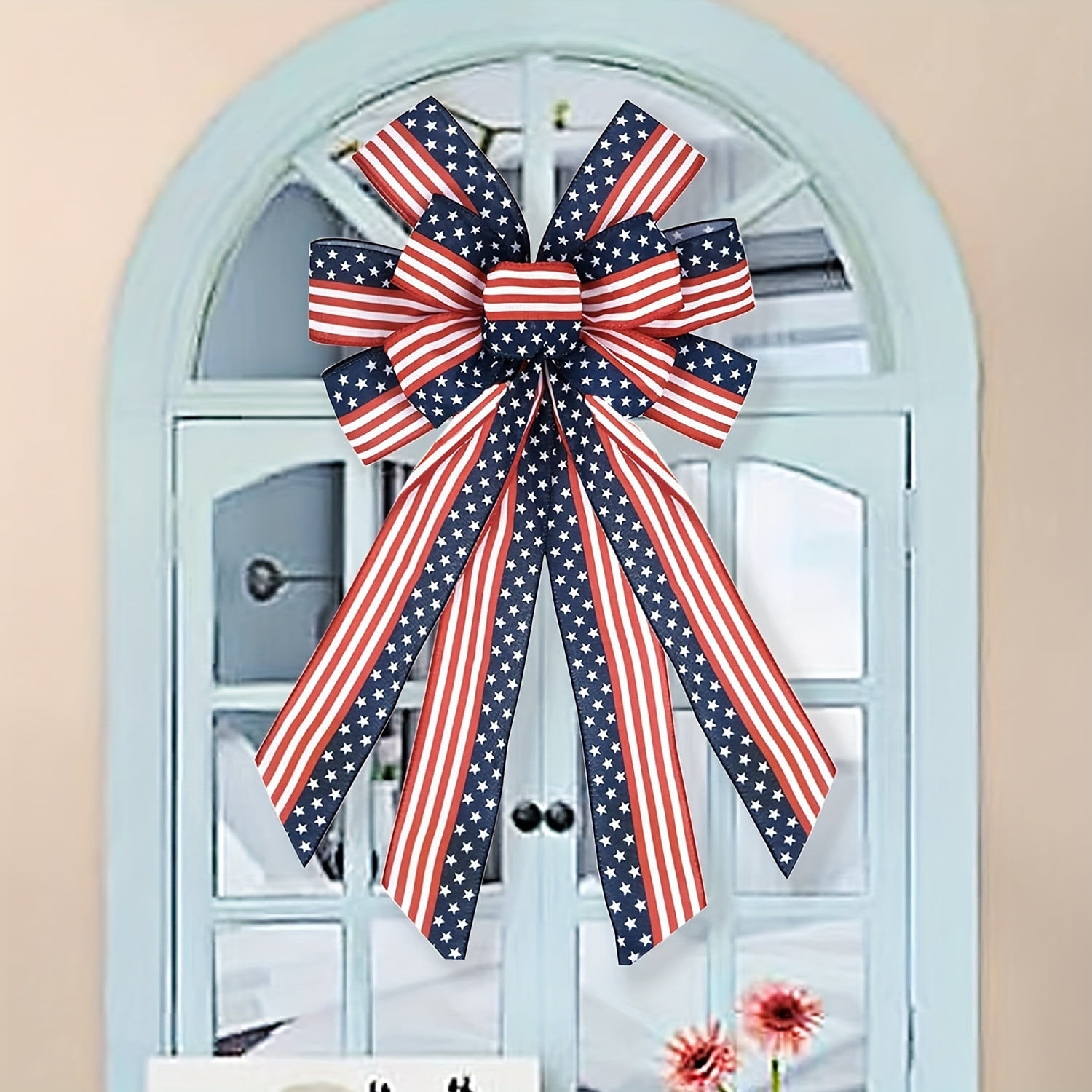 Harlier Memorial Day 4th of July Bow, Patriotic Wreath Burlap Bow, Red ...