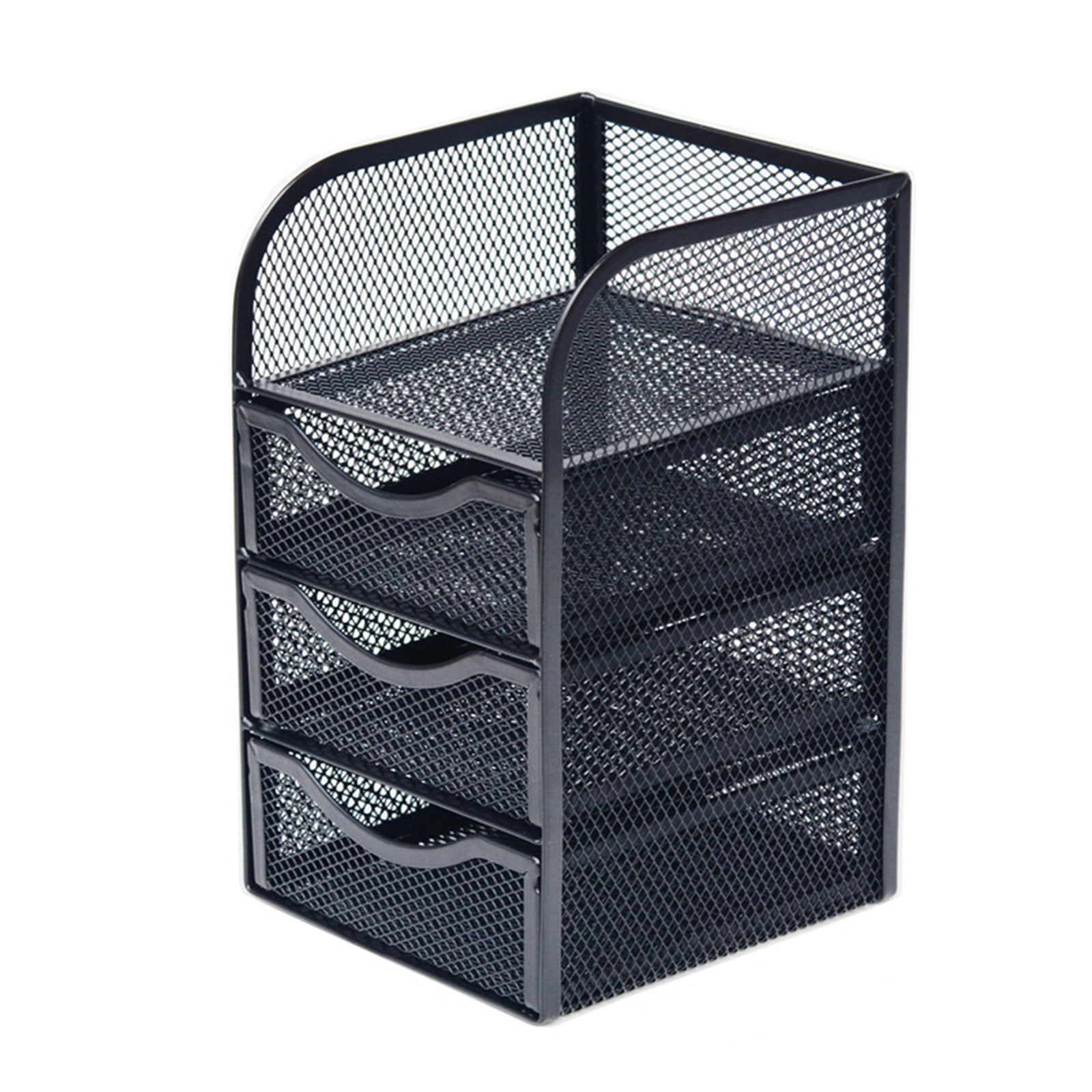 Harlier Mesh Desk Supplies Organizer with 3 Drawer, Desktop Paper ...