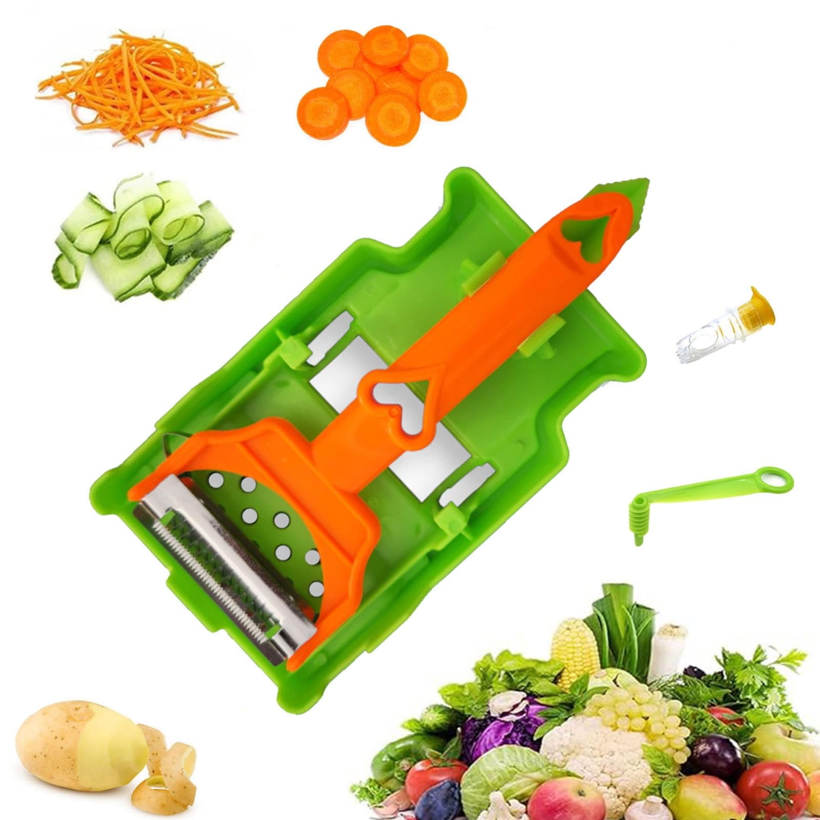 Harlier Multi Peeler for Kitchen, 2 in 1 Multifunctional Cutter and ...