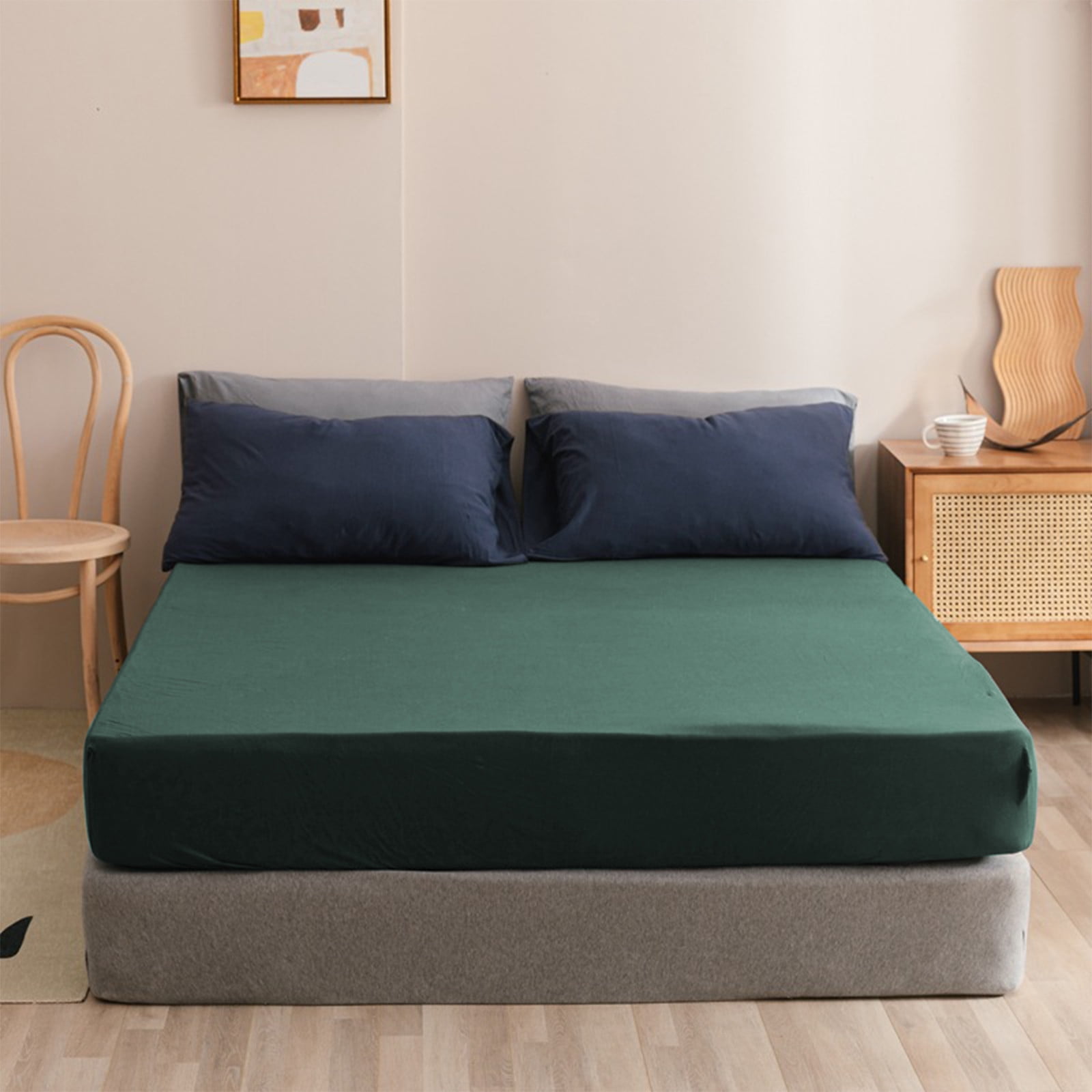 Harlier Queen Fitted Sheet Only, Bottom Sheet, Microfiber Deep Pocket ...