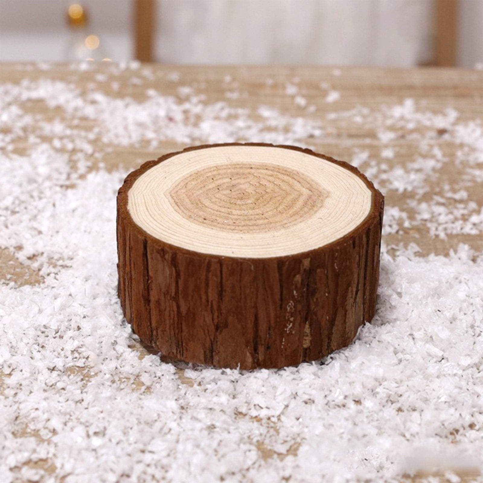 Harlier Solid Wood Log, DIY Manual Polishing Fir Christmas Decorations ...