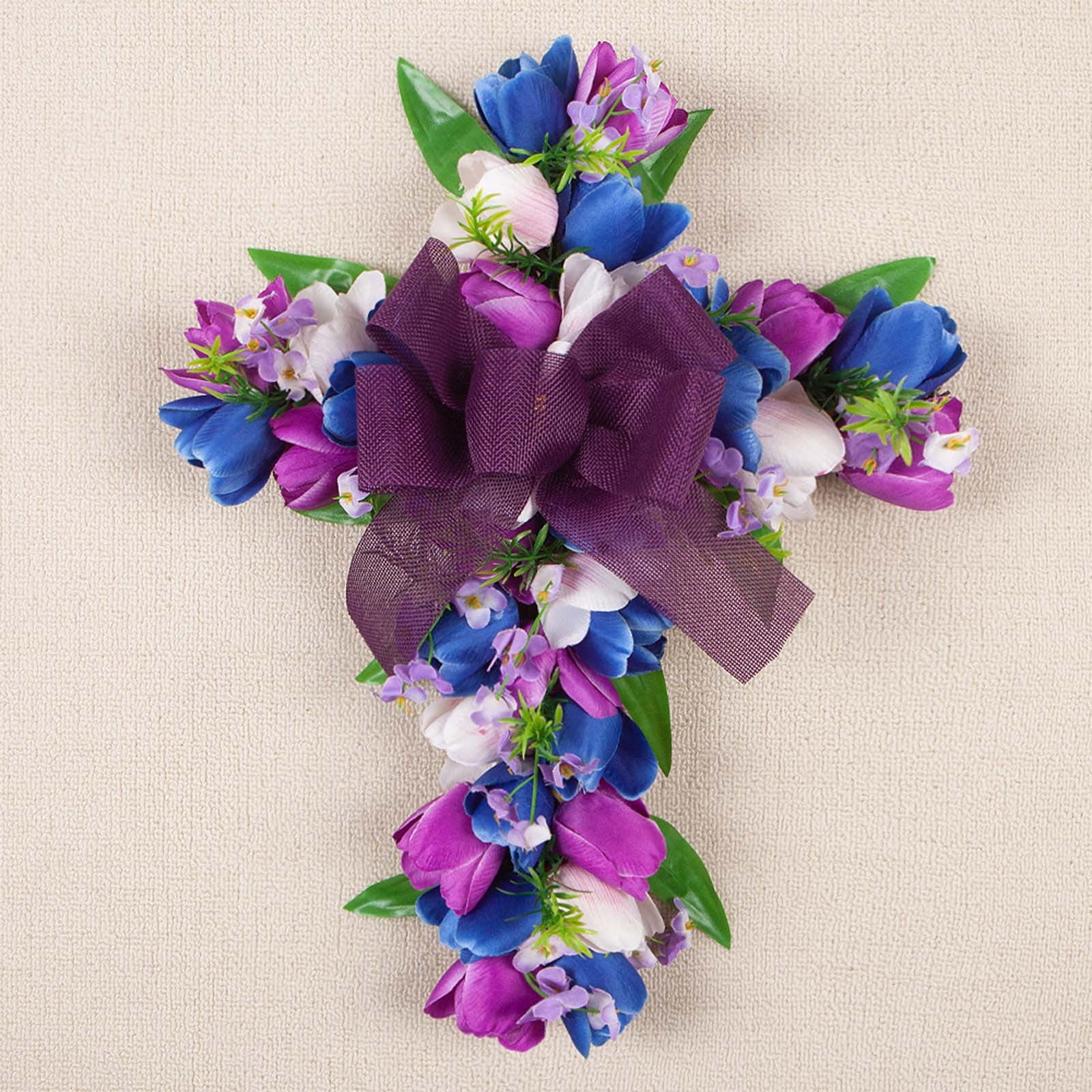 Harlier Tuilps Crosses Wreath, Easter Cross Wreaths for Front Door ...