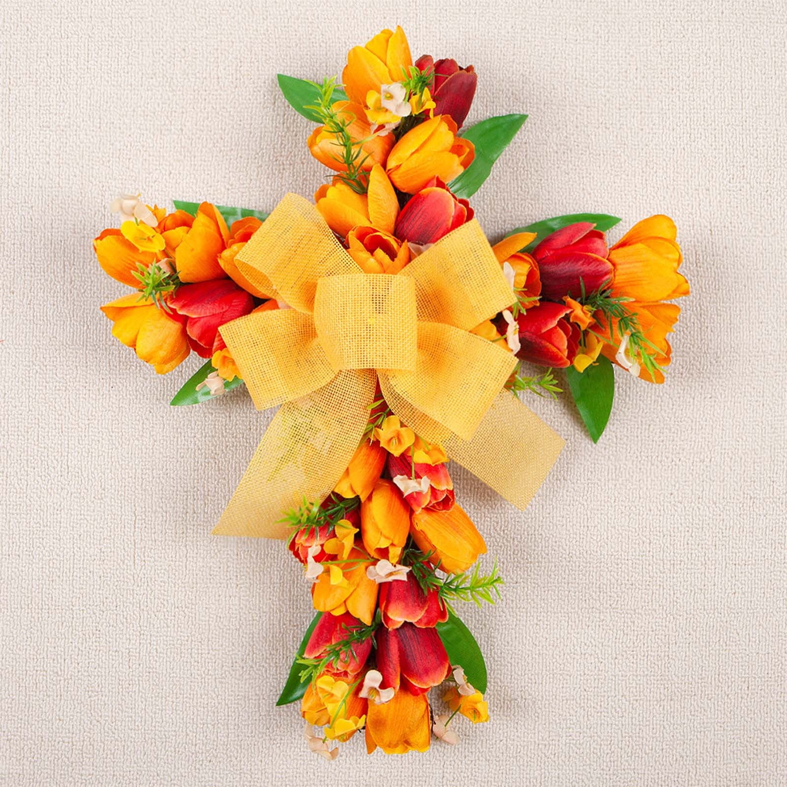 Harlier Tuilps Crosses Wreath, Easter Cross Wreaths for Front Door ...