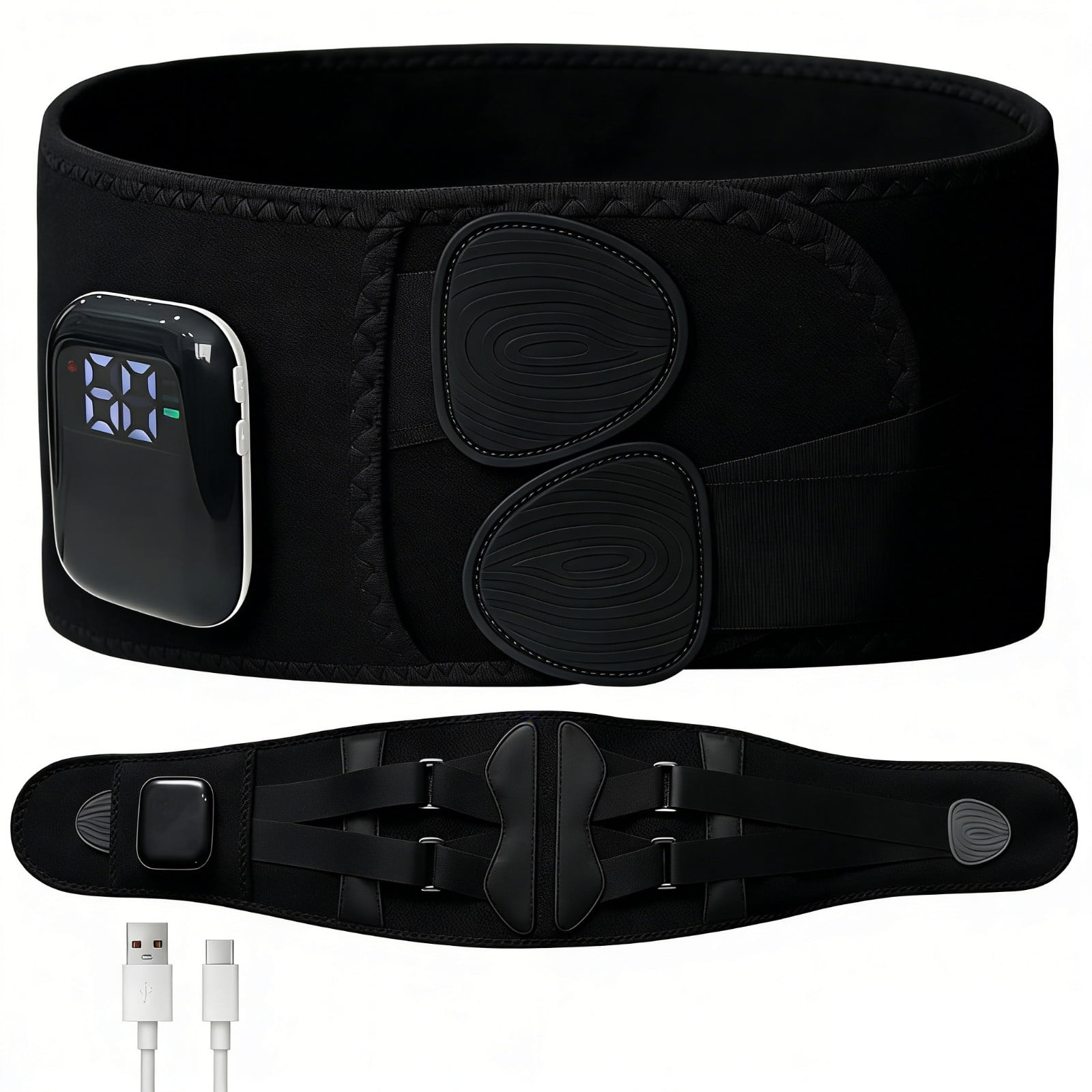 Harlier13 Portable Wireless Back Massager Belt - 3-in-1 Sciatica Pain ...