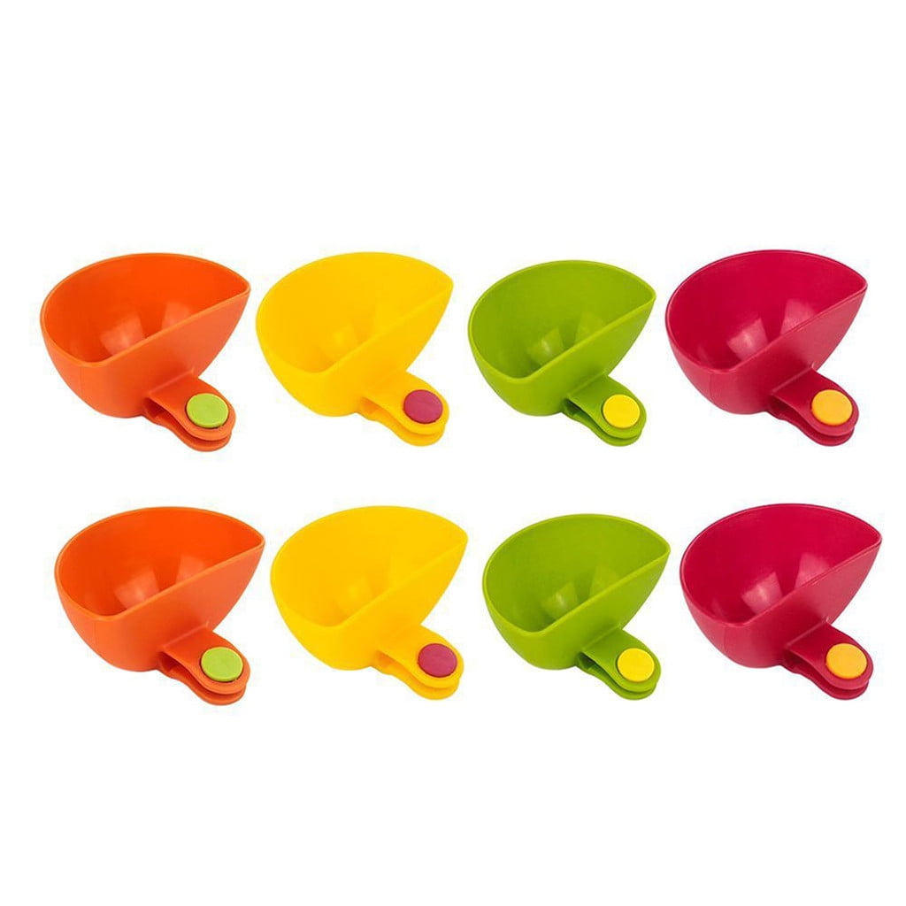 8-Piece Small Clips & Condiment Tray Set (Red, Yellow, Green, Orange ...