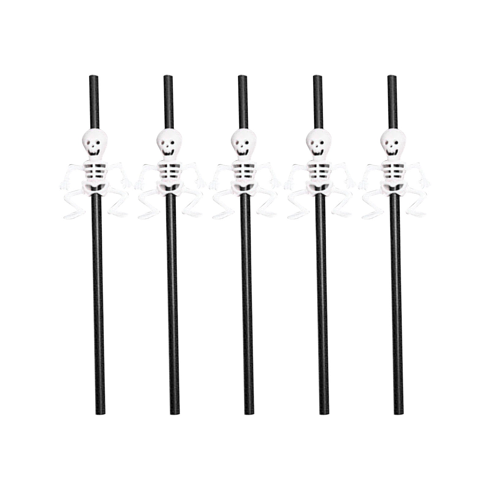 Harliver 5 Pcs Halloween Party Favors Crazy Straws Bat Pumpkin Skull ...