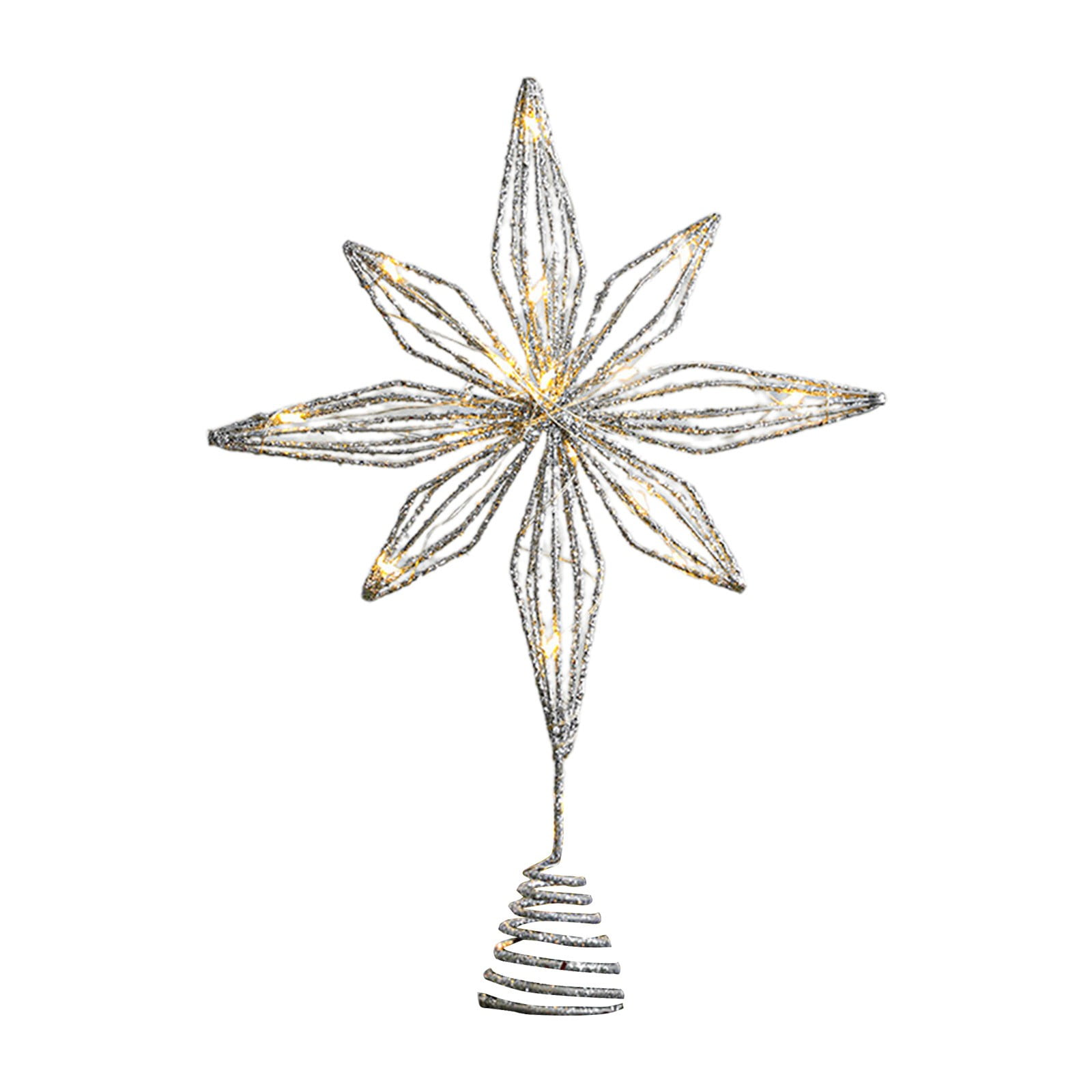 Harliver Brizled Silver Christmas Tree Topper, Hollow-Out Star Tree ...