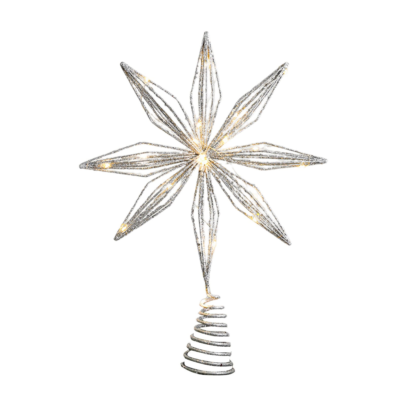 Harliver Brizled Silver Christmas Tree Topper, Hollow-Out Star Tree ...