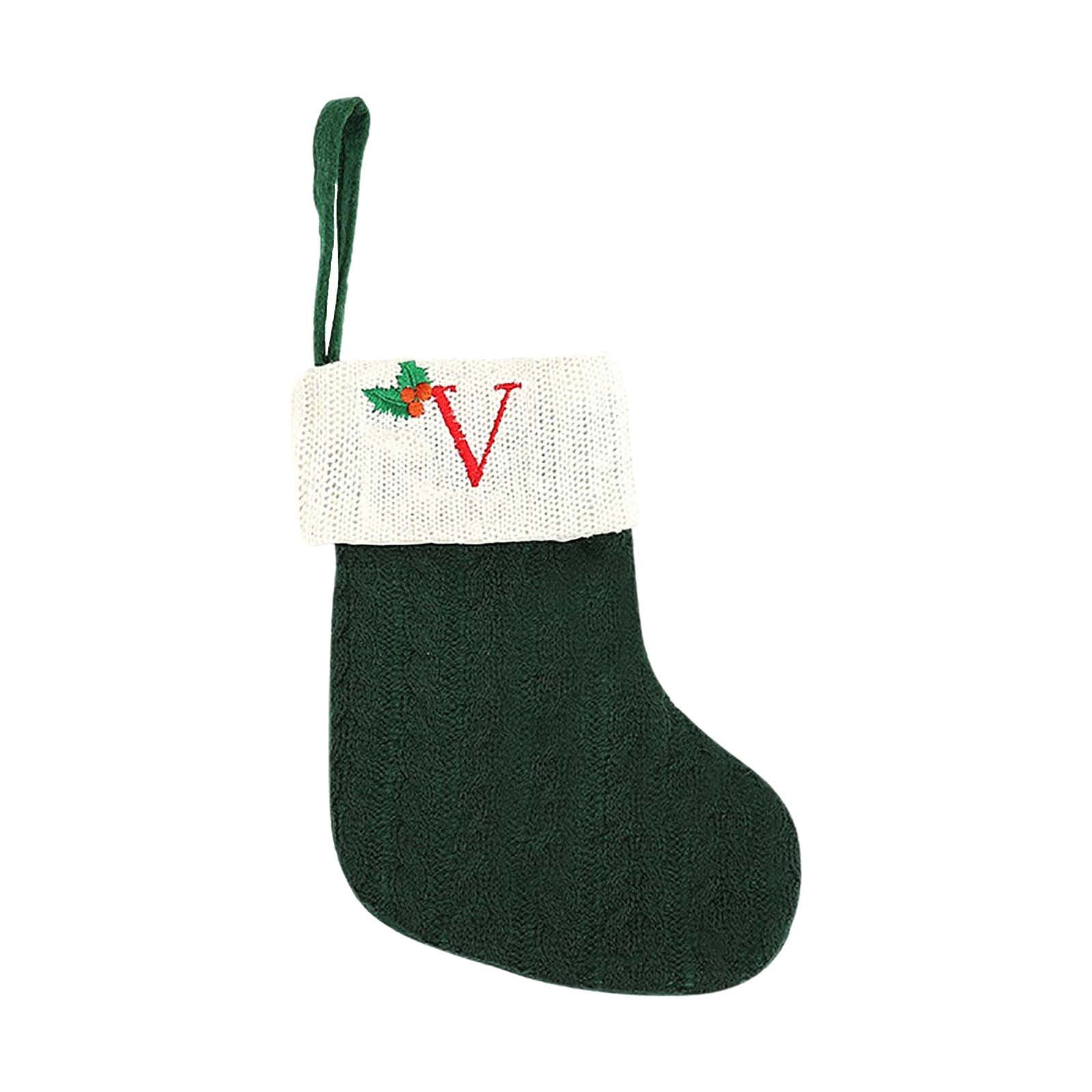 Harliver Christmas Mini Stockings Decoration, 26 English Letters Green ...