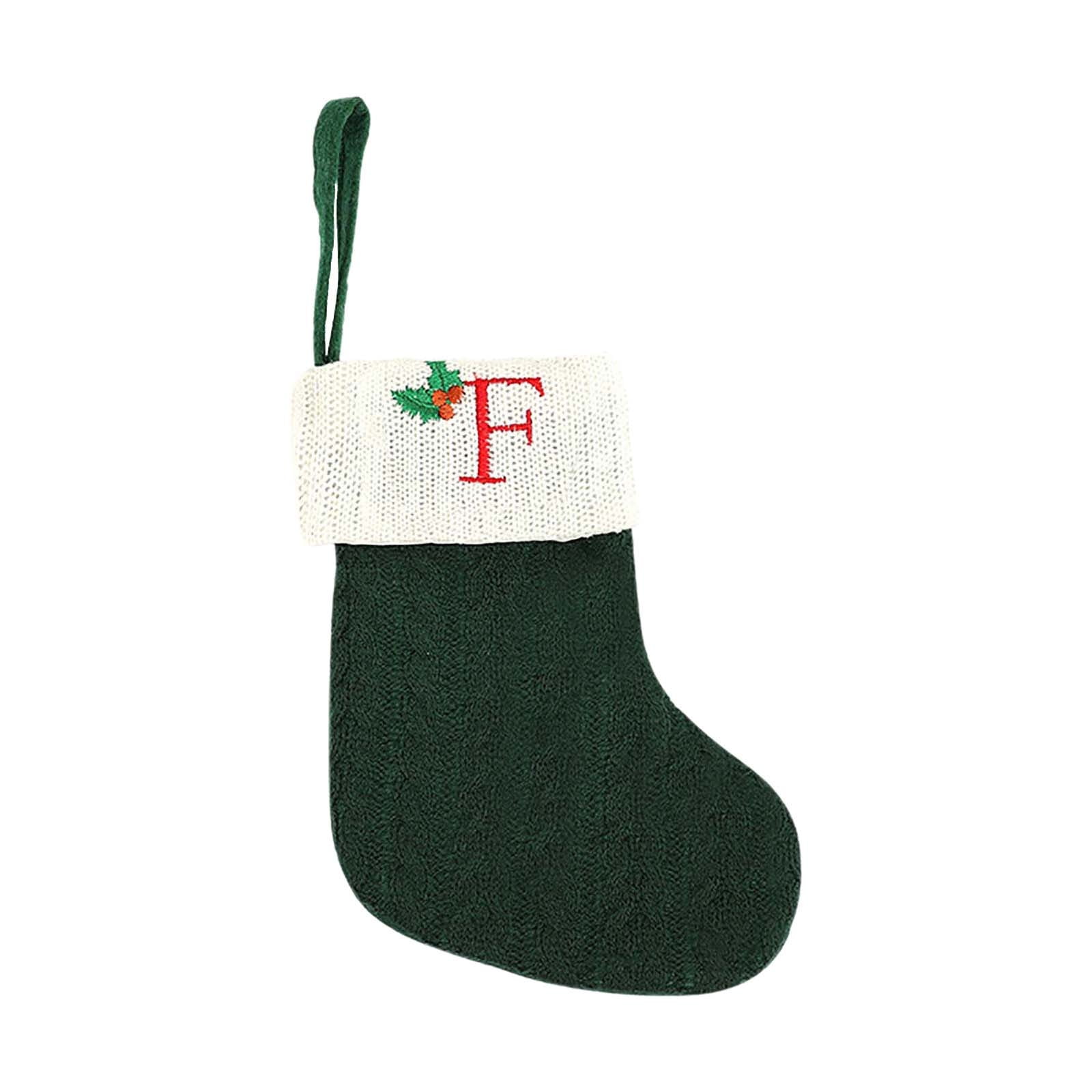 Harliver Christmas Mini Stockings Decoration, 26 English Letters Green ...