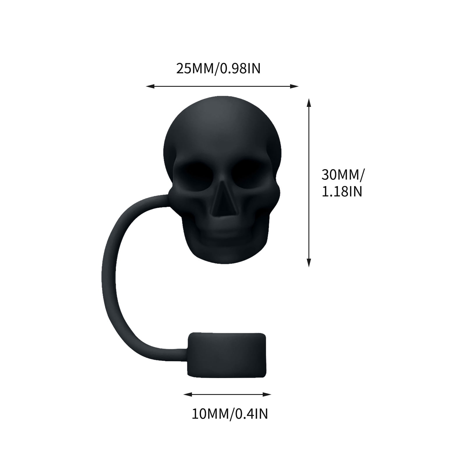 Harliver Cute Skull Straw Toppers, Well Made Skull Shape Silicone Straw ...