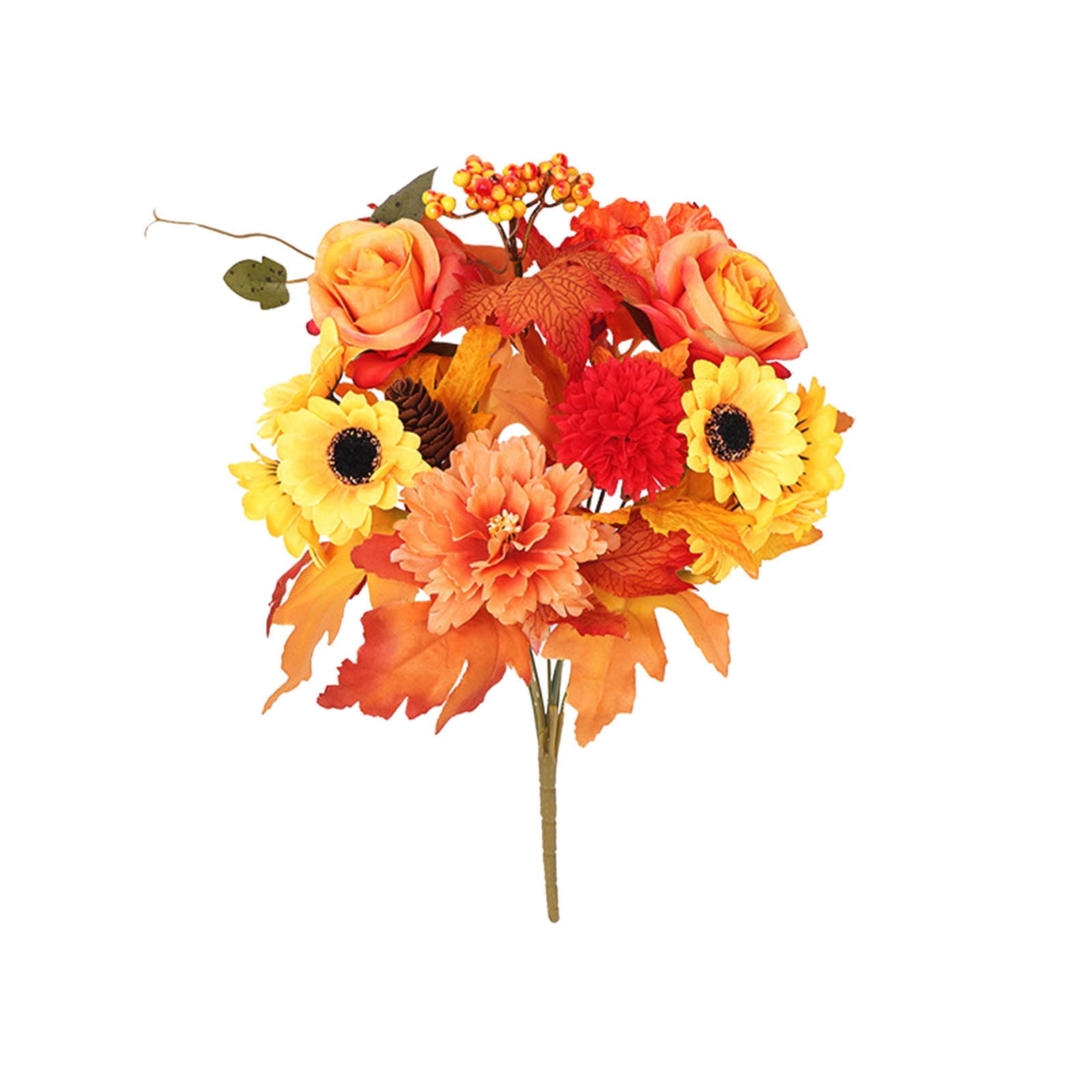 Harliver Fall Flowers Artificial, Fake Sunflower Roses Pumpkins for ...