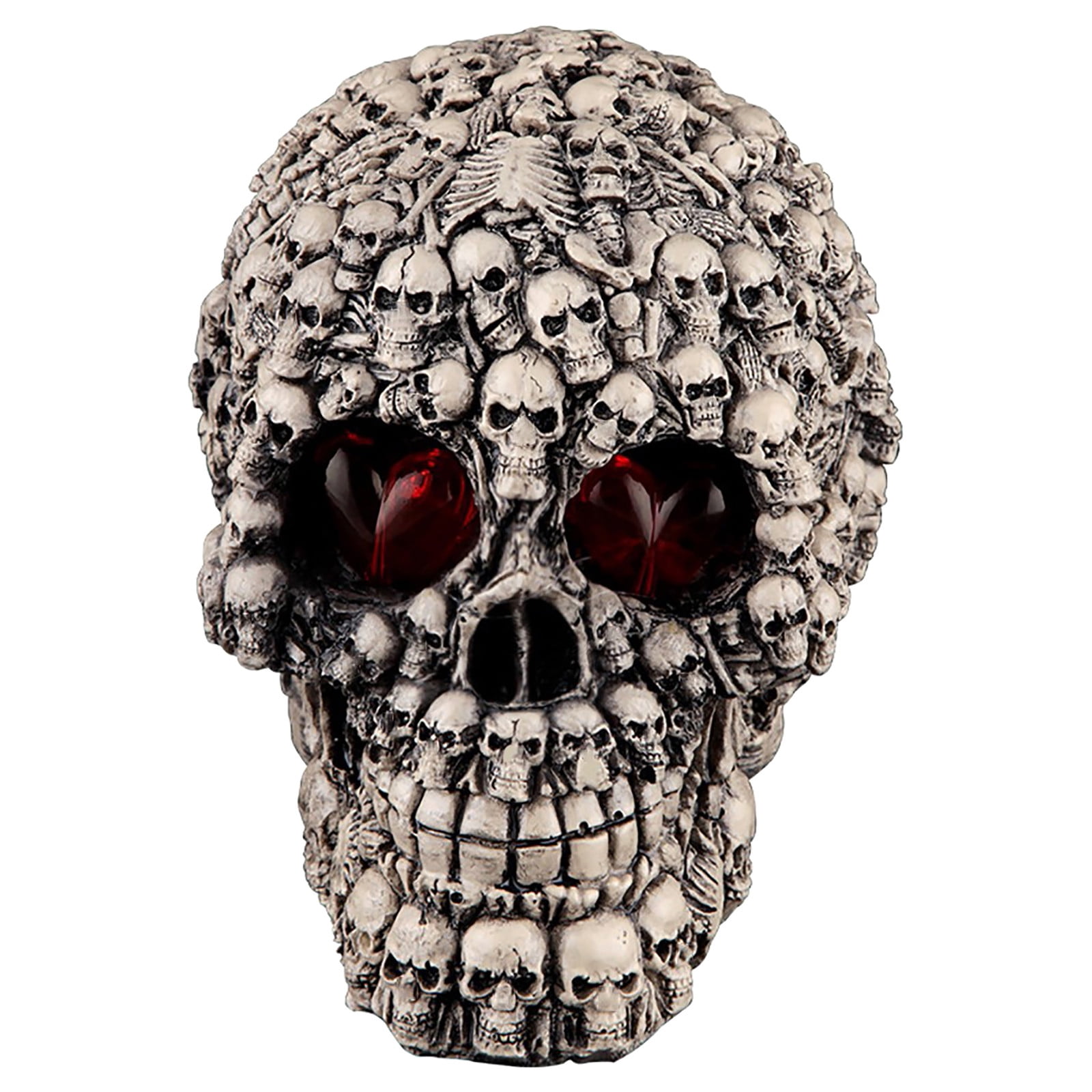 Harliver Halloween Skull Heads with LED Light Up Glowing Eyes, Skull ...