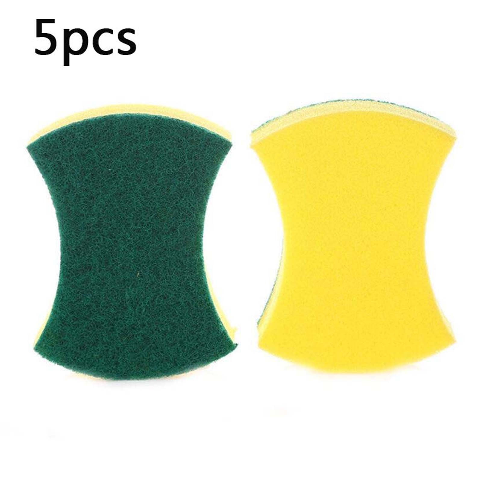 Harliver Heavy Duty Scrub Sponges 5 Pack, Double-side Design, Long ...