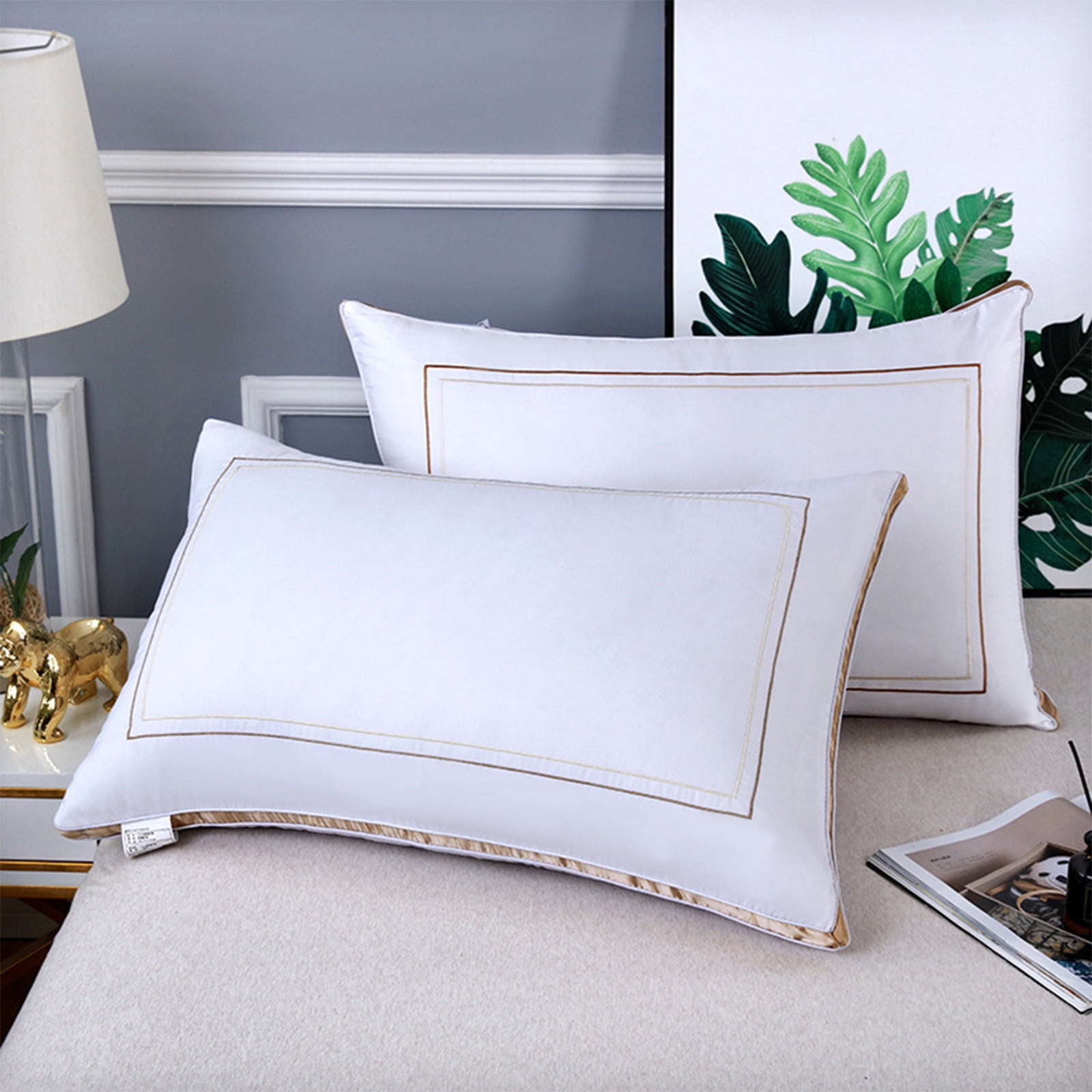 Harliver Luxury Comfy Hotel Collection Bed Pillows for Sleeping, Firm ...