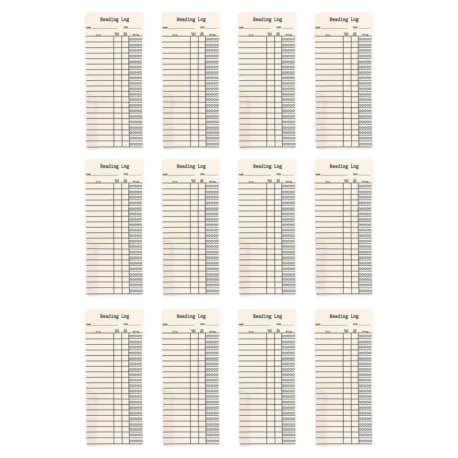 Harliver Reading List Bookmark Tracker 3.25x7.75 Inch, Personal ...