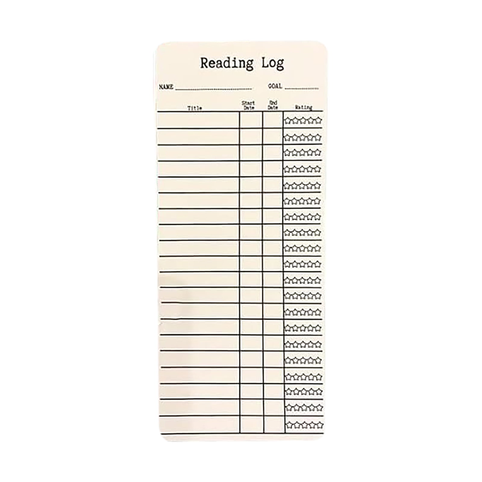 Harliver Reading List Bookmark Tracker 3.25x7.75 Inch, Personal ...