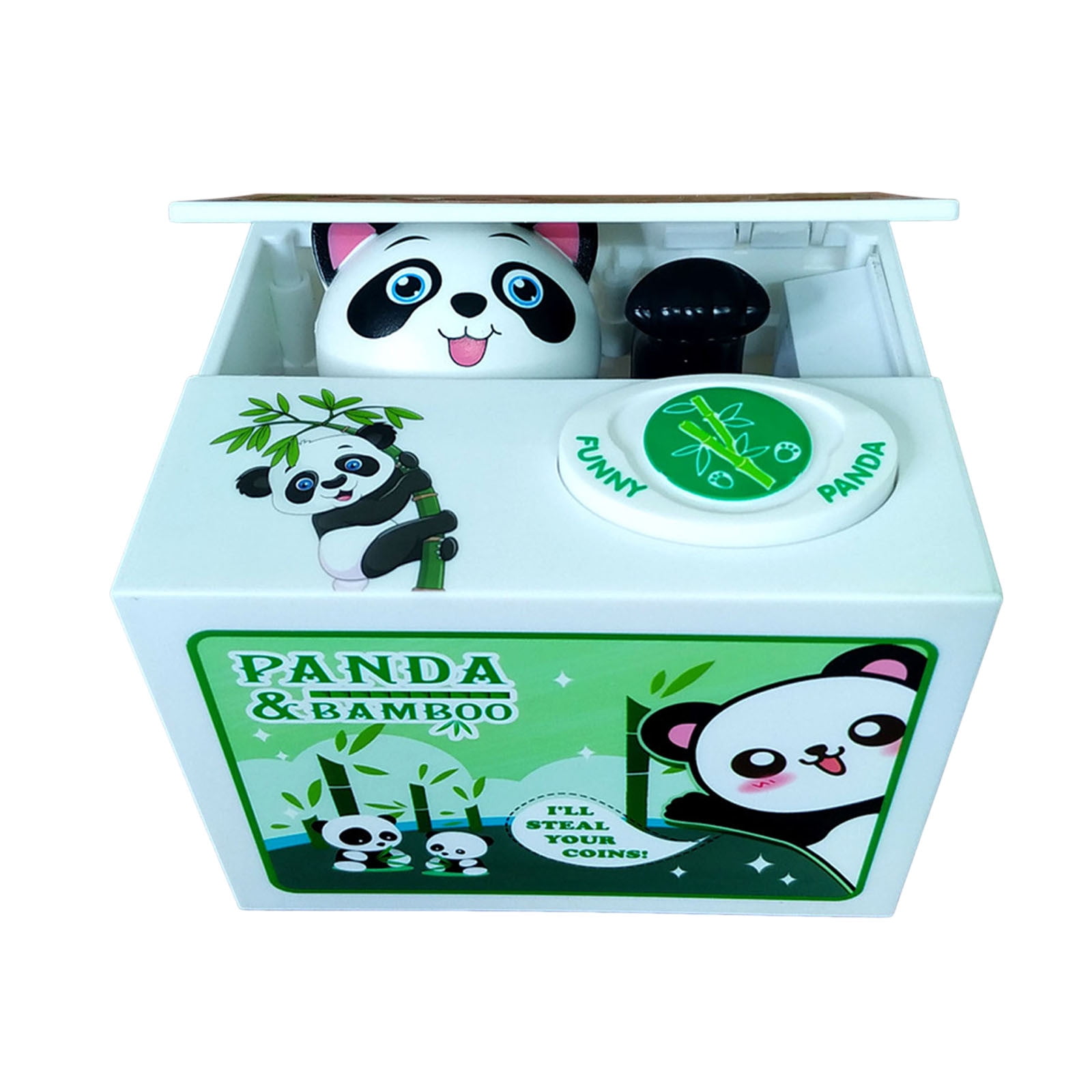 Harliver Stealing Coin Panda Box, Panda Bear Electronic Money Bank Saving Box Toy ATM Bank ...