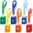 Harloon 12 Packs Hall Pass Lanyards Plastic Unbreakable School Passes Set Bright Color Pvc