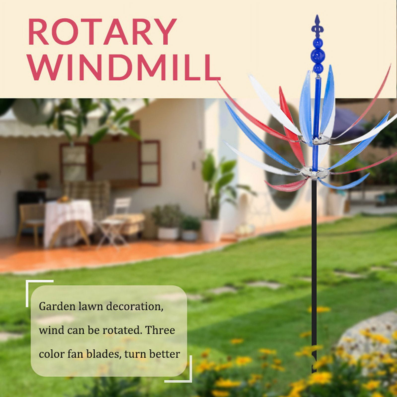 Harlow Wind Spindle Metal Windmill 3d Wind Rotating Sculpture Inserts ...