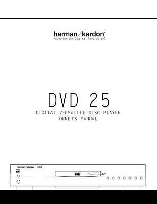 Instruction Manual ONLY for Harman Kardon DVD-25 DVD Player Owners ...