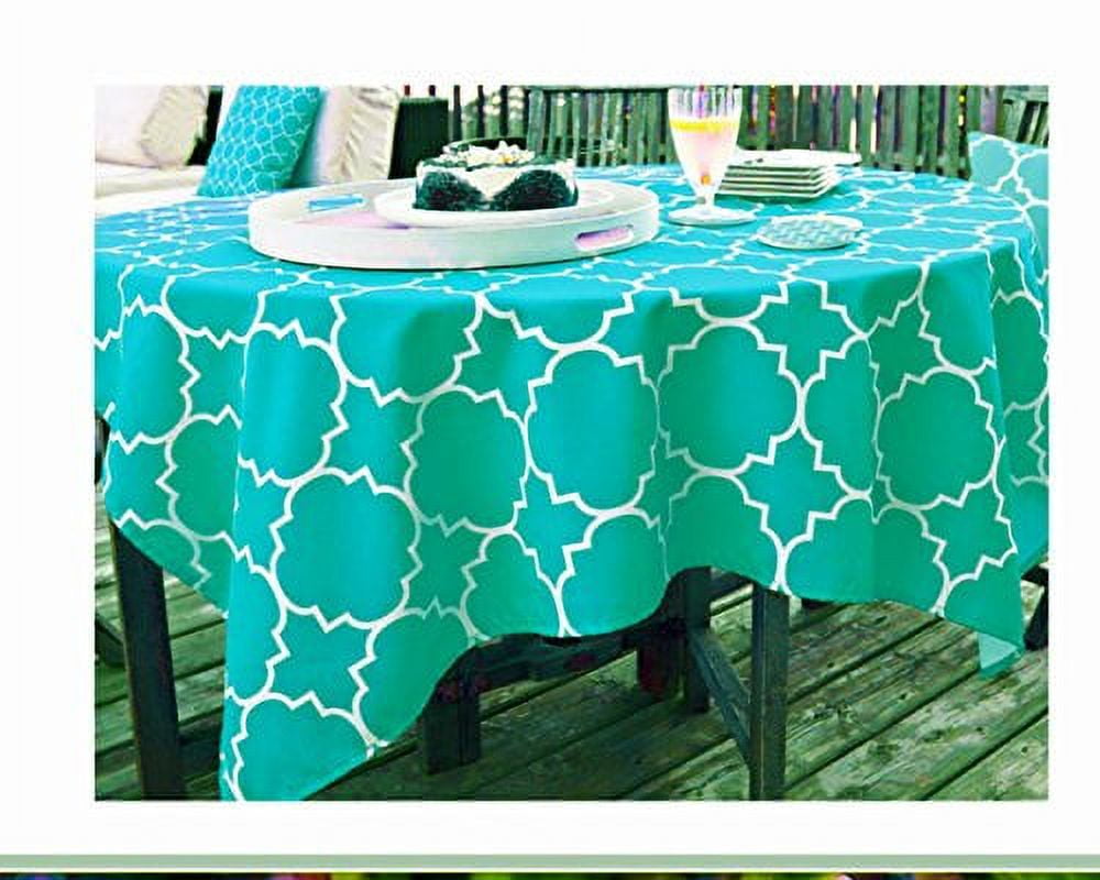 Harman Panama Tile Pattern Turquoise Fabric Zippered Umbrella ...