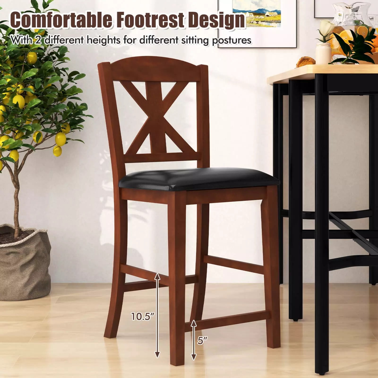 Harmijoy 24" Modern Bar Stools Set of 2, Upholstered Dining Chair w ...