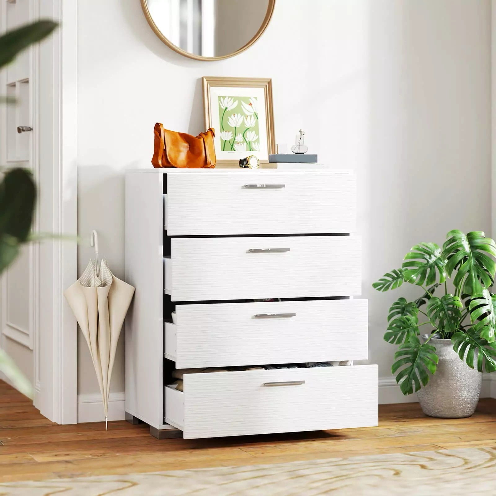 Harmijoy Chest of Drawers, 4 Drawer Storage Cabinet with Metal Legs ...