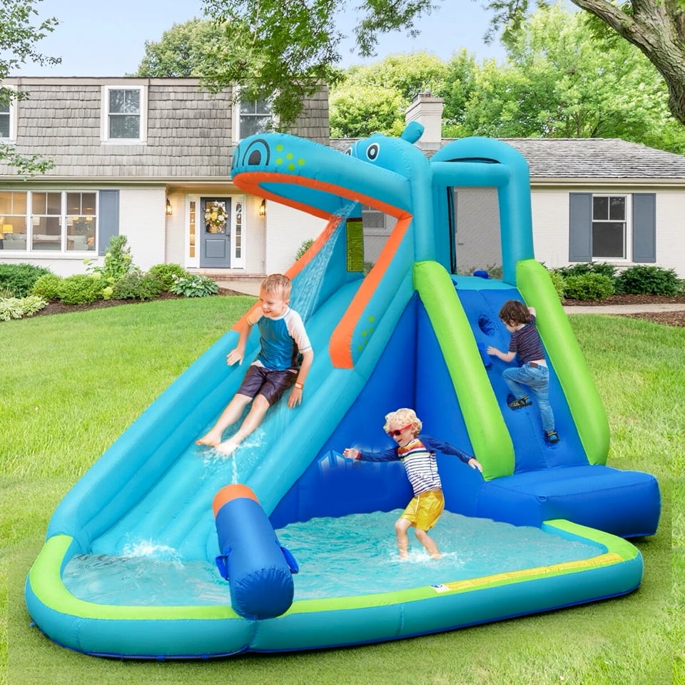 Harmijoy Inflatable Kids Bounce House Slide Climbing Wall Splash Pool w ...