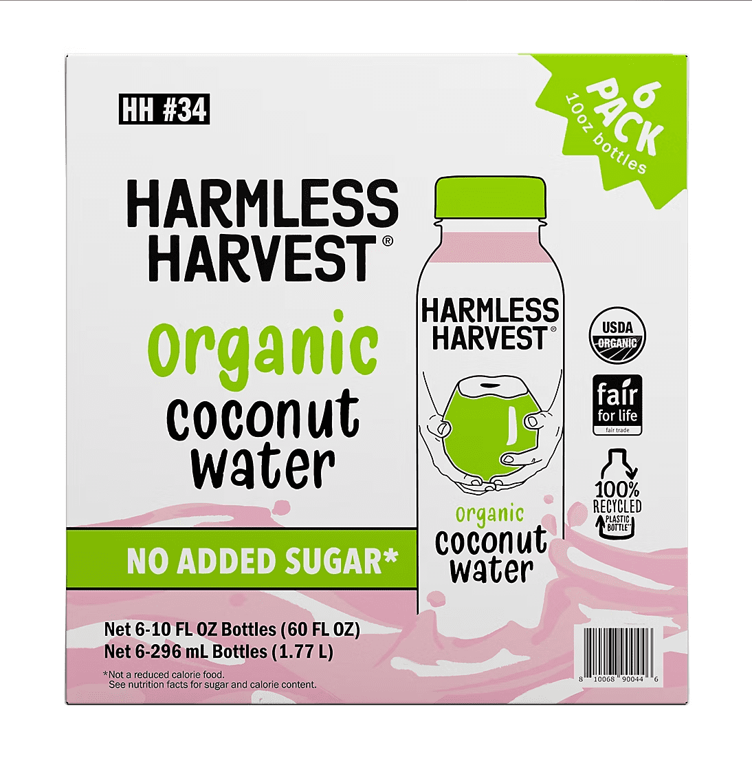 Harmless Harvest Organic Coconut Water, 6 pk./10 oz. - Walmart.com