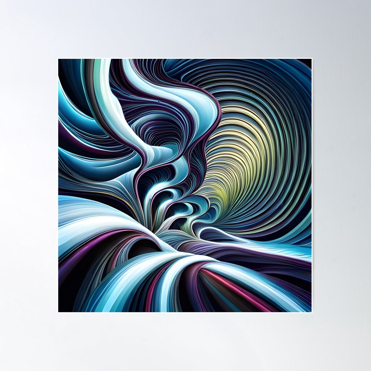 Harmonic Wavelengths Fractal Poster Wall Art, Modern Wall Decor For ...