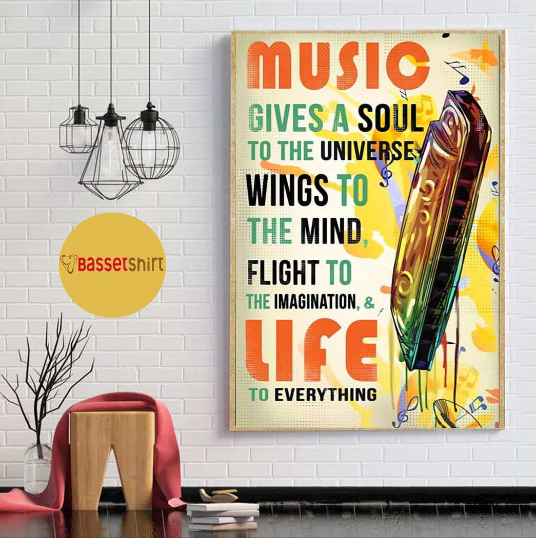 Harmonica music gives a soul to the universe poster 24 x 36 Inch Poster ...