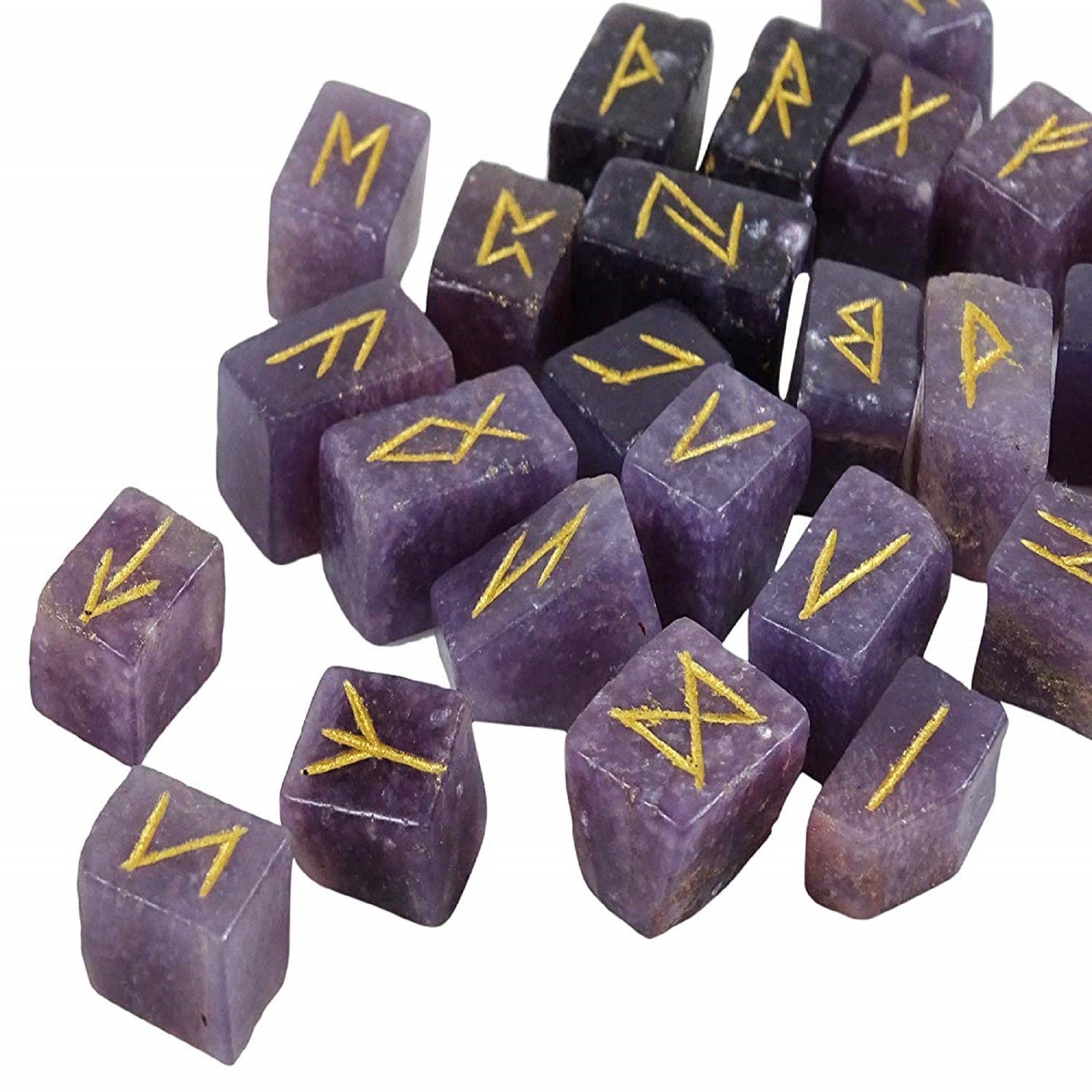 Harmonize Lolite Stone Tumbled With Rune Alphabet Symbol Reiki Healing ...
