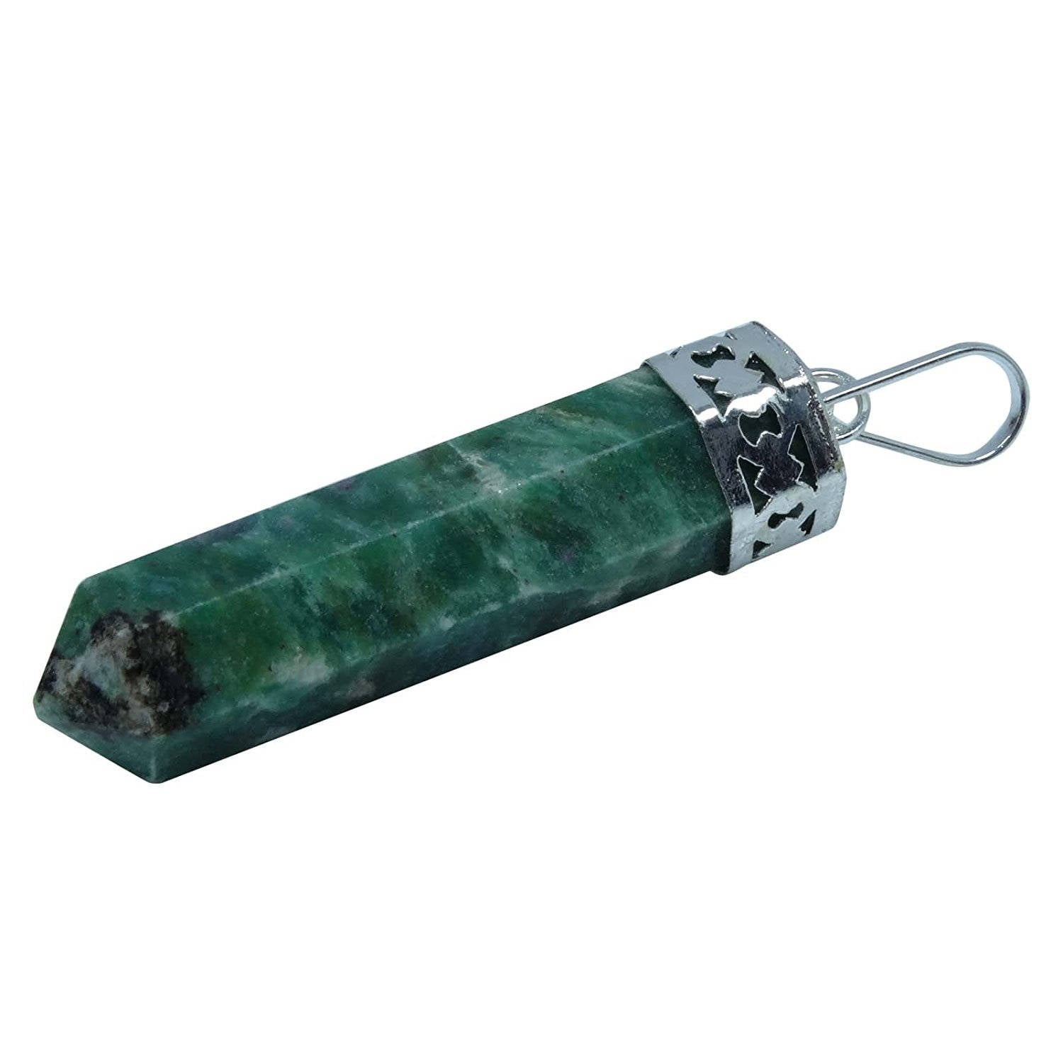 Harmonize Spiritual Gift 6 Sided Wand Reiki Healing Stone Ruby Fuchsite ...