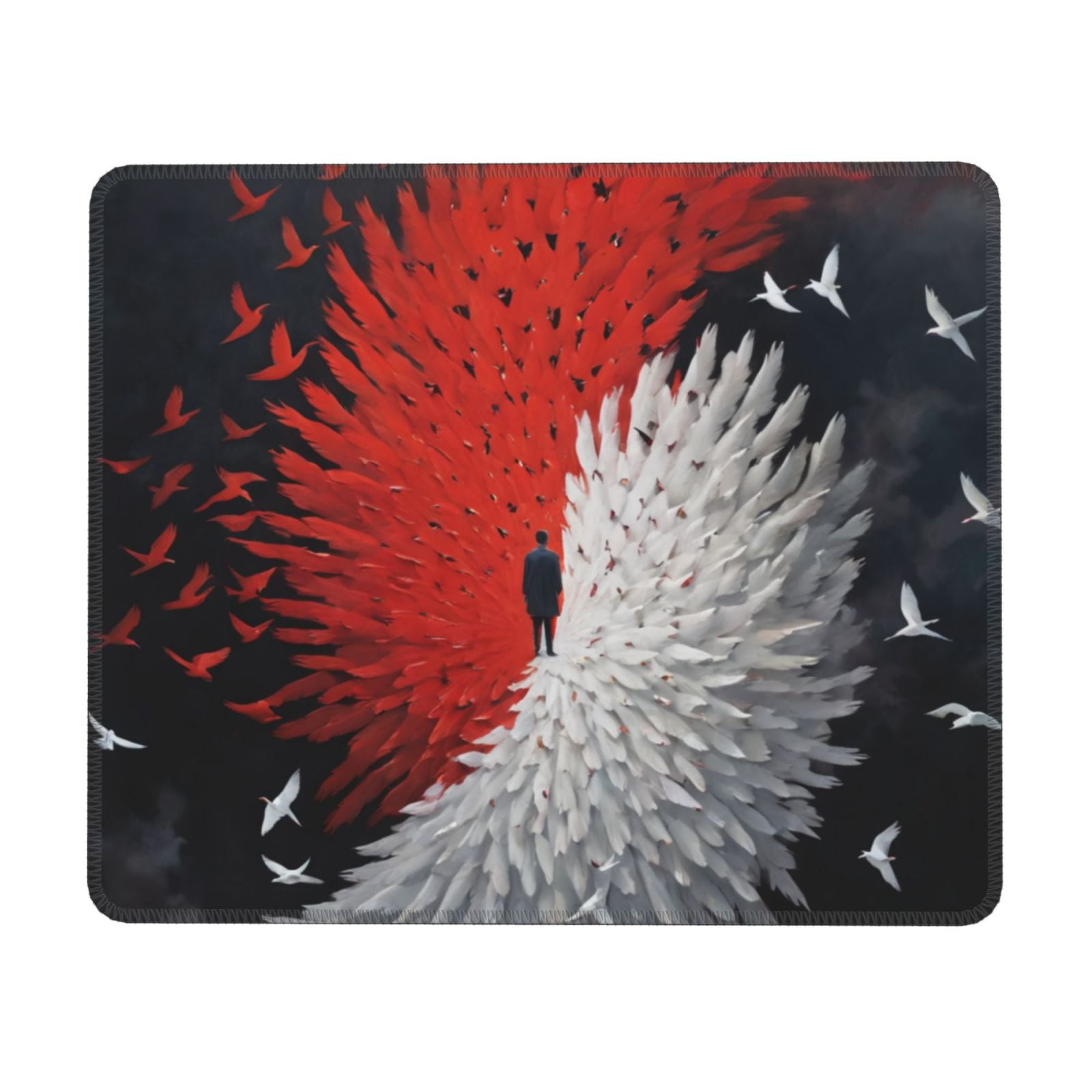 Harmony Amidst Contrast: Avian Dichotomy Mouse pad, washable office ...