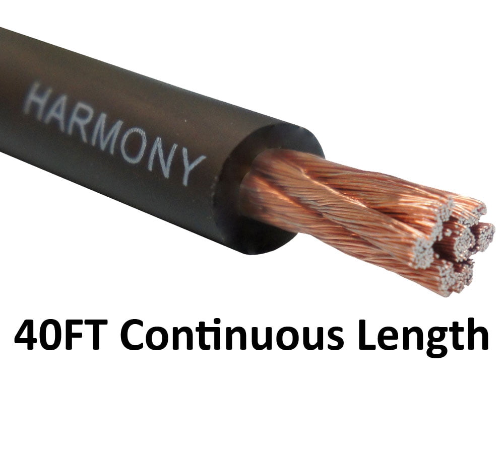 Harmony Audio 4 Gauge 4GA Car Stereo Matte Black Power Cable Amp Wire ...
