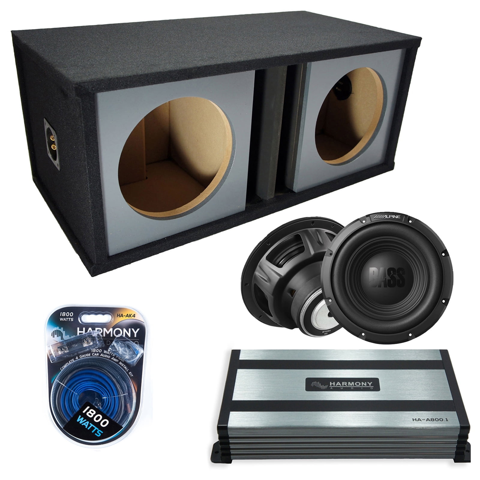 Harmony Audio Alpine fits Slot Baffle W10S4 Dual 10" Subwoofer 500W ...