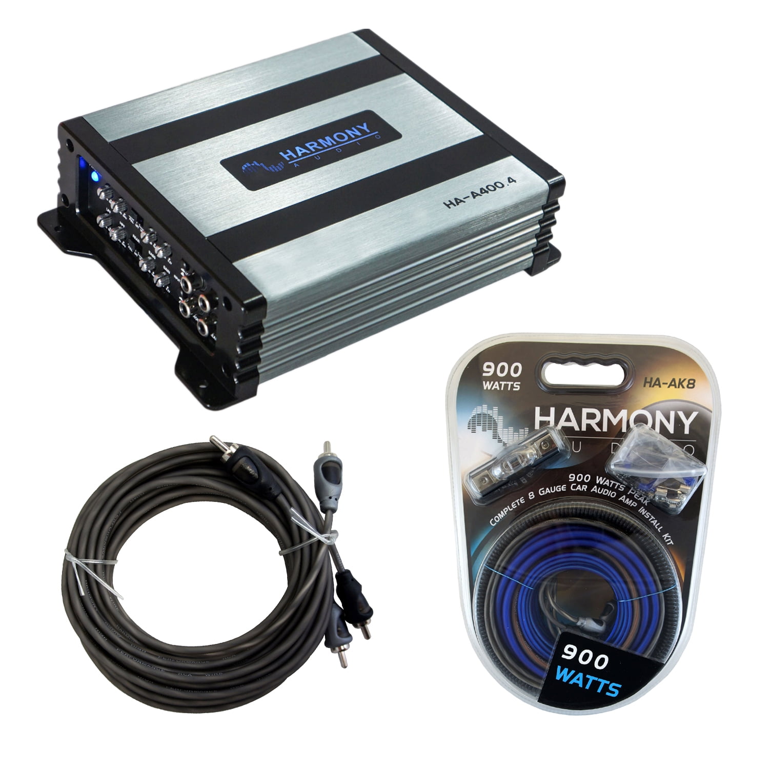 Harmony Audio HA-A400.4 Car 4 Channel Fulll Range Speaker Amplifier w ...