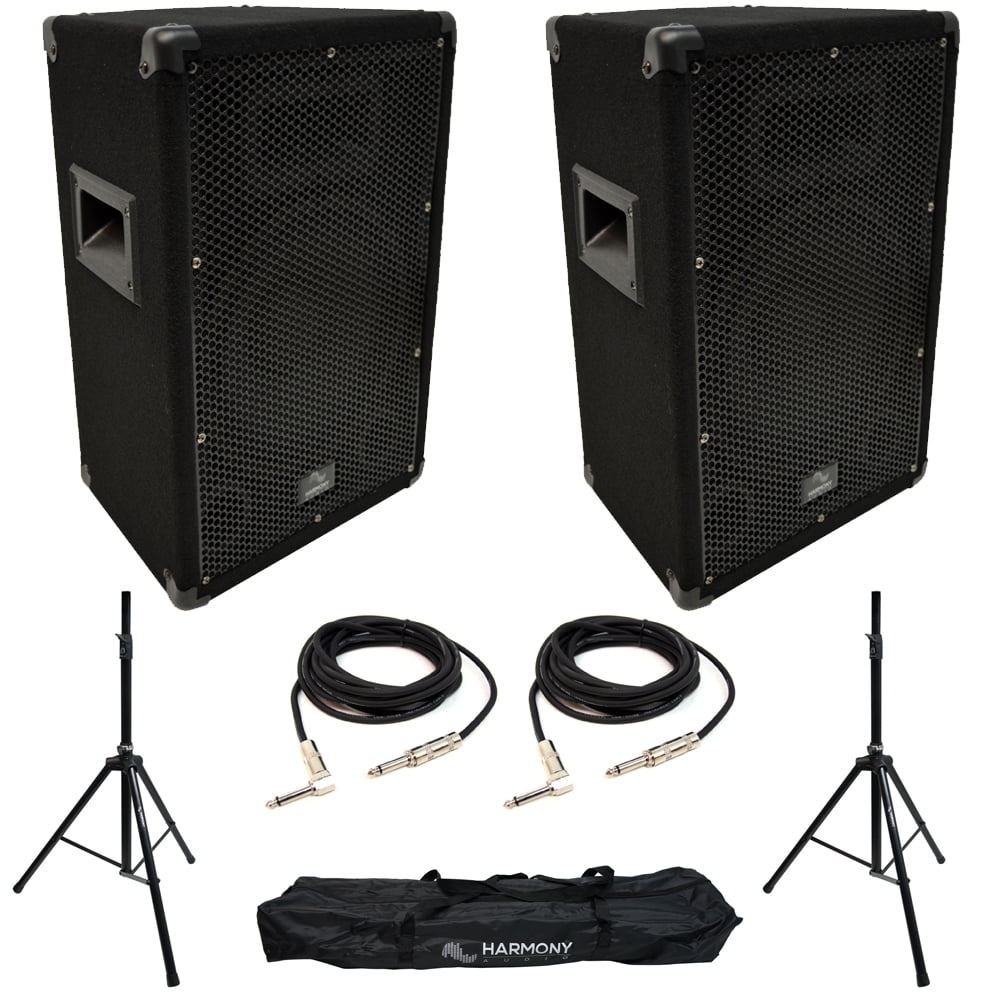Harmony Master Pro DJ Passive PA System with Tripod Speaker Stands ...
