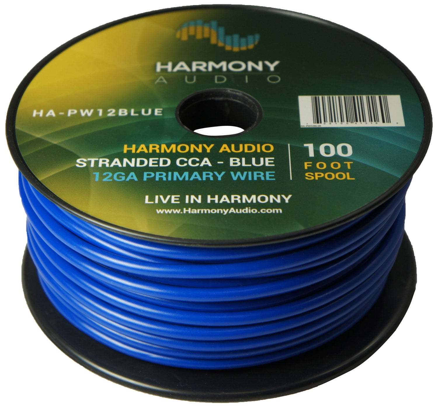 Harmony Car Primary 12 Gauge Power or Ground Wire 100 Feet Spool Blue ...