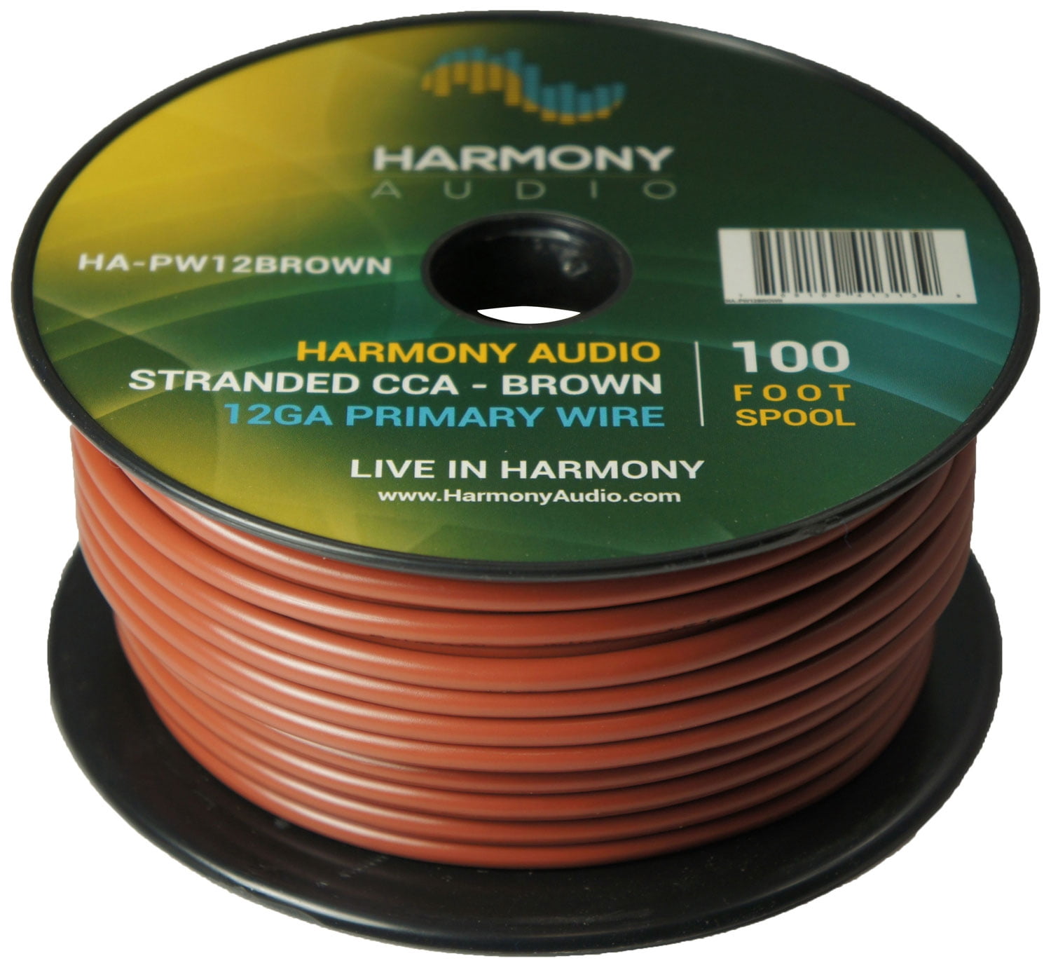 Harmony Car Primary 12 Gauge Power or Ground Wire 100 Feet Spool Brown ...