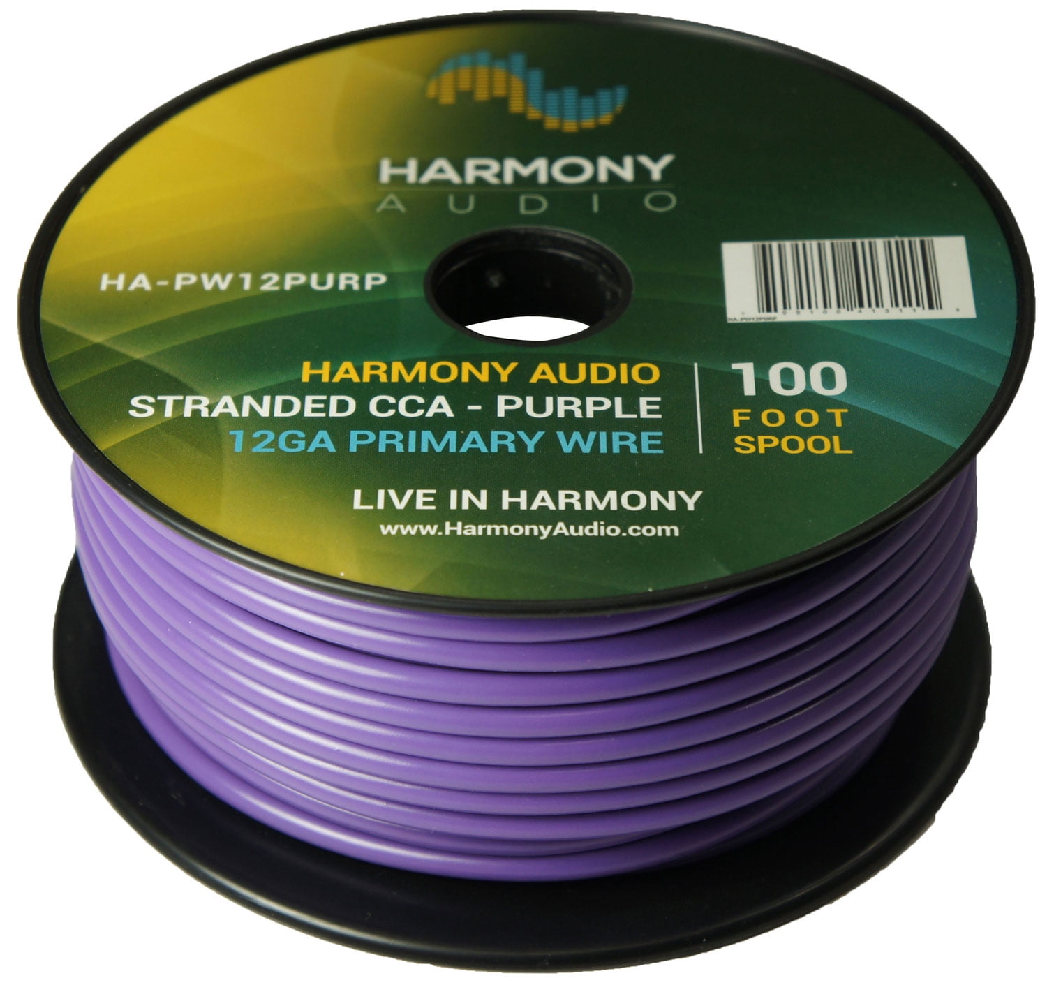 Harmony Car Primary 12 Gauge Power or Ground Wire 100 Feet Spool Purple ...